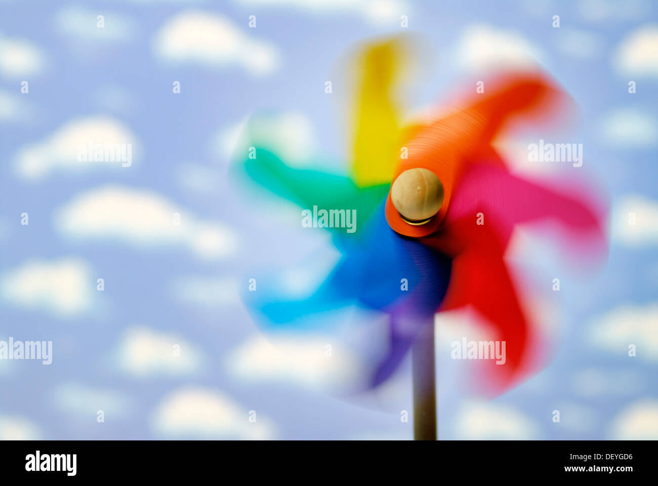 Pinwheel in the wind, symbolic for wind energy, sustainability Stock ...