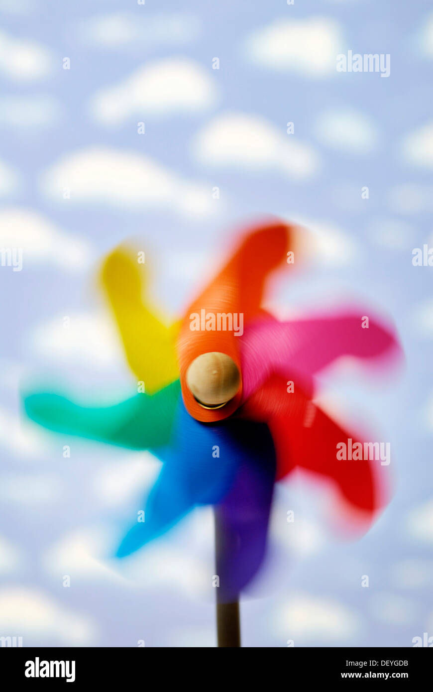Pinwheel in the wind, symbolic for wind energy, sustainability Stock ...
