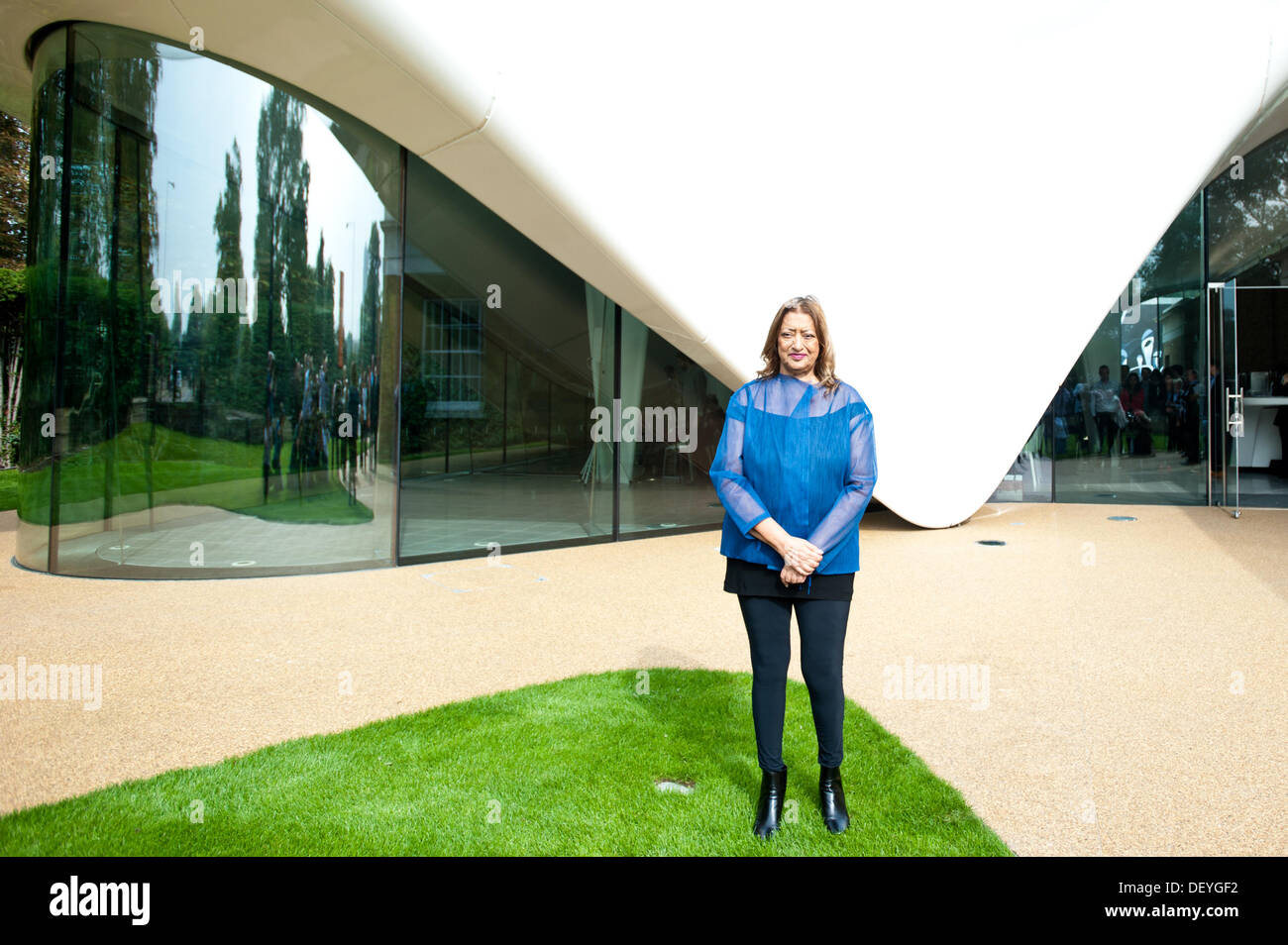London, UK - 25 September 2013: architect Zaha Hadid poses for pictures ...