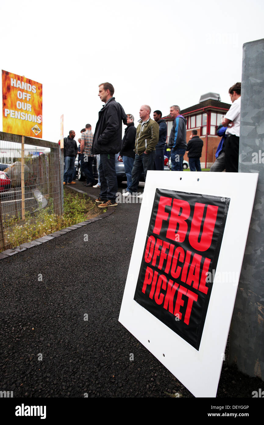 Striking firefighters at Coulby Newham fire station, Middlesbrough ...