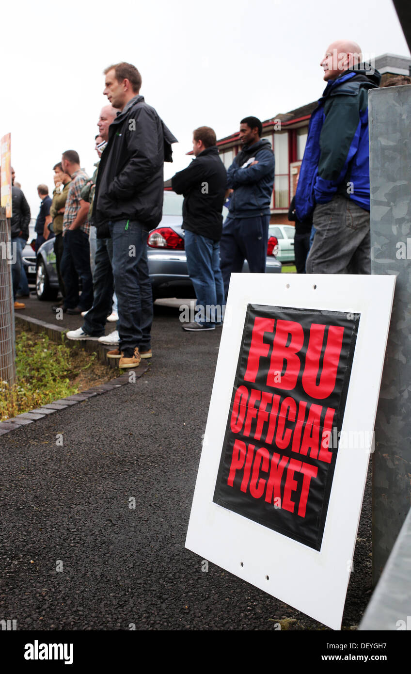 Striking firefighters at Coulby Newham fire station, Middlesbrough ...