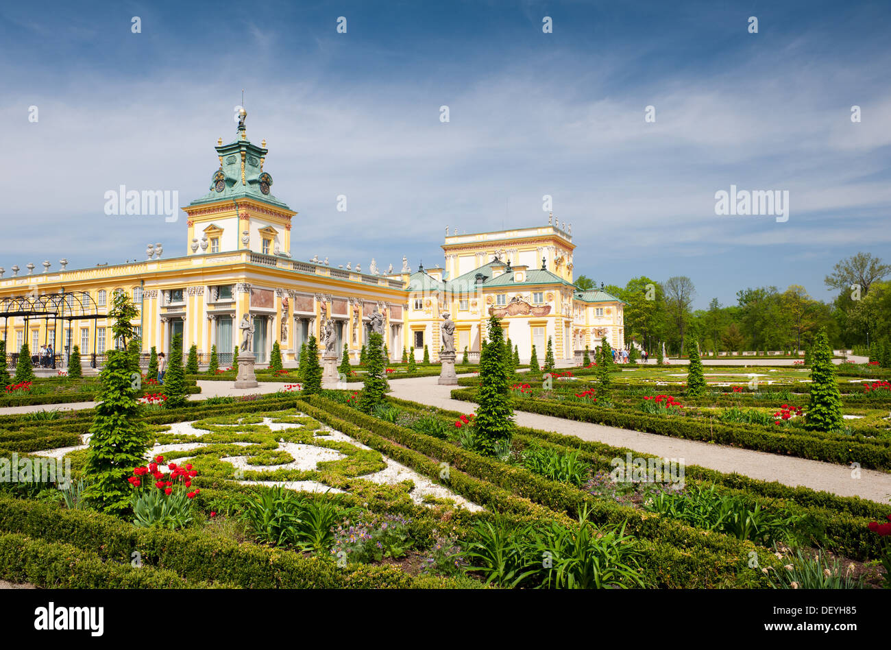 garden surrounding the Wilanow Royal Palace Stock Photo - Alamy