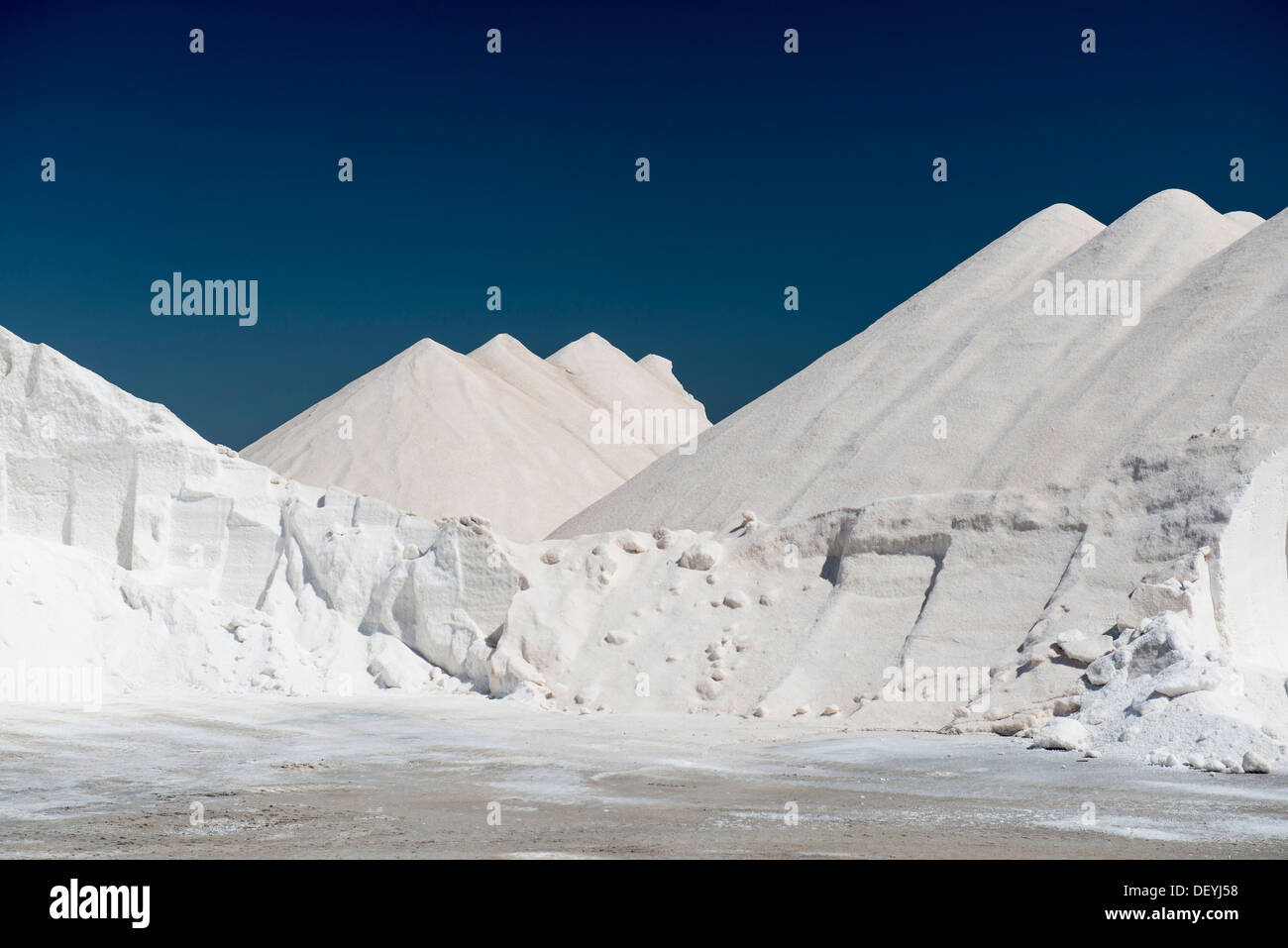 Huge piles of salt, Es Trenc, Campos, Majorca, Balearic Islands, Spain ...