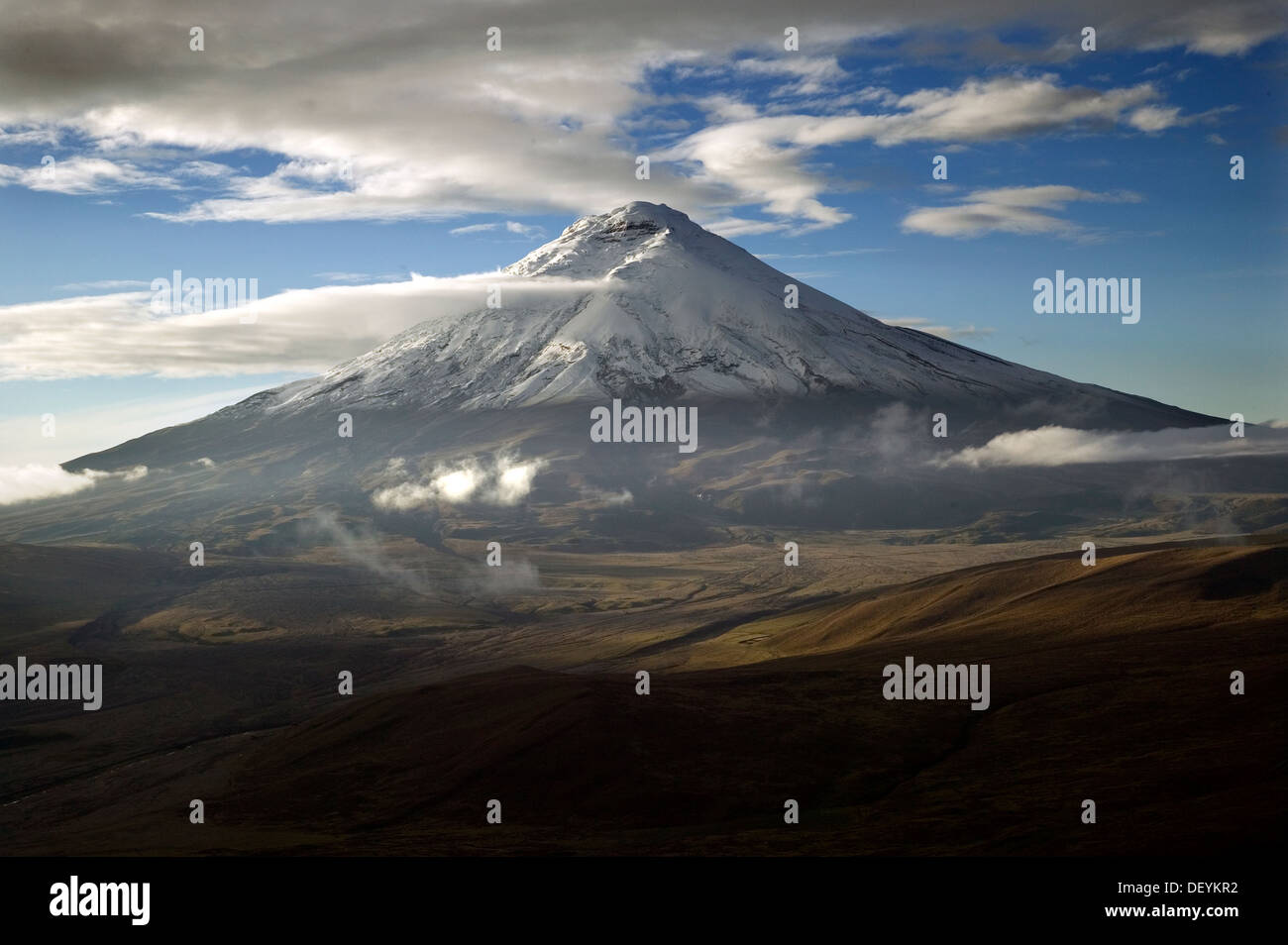 Cotopaxi volcano aerial shot Stock Photo - Alamy