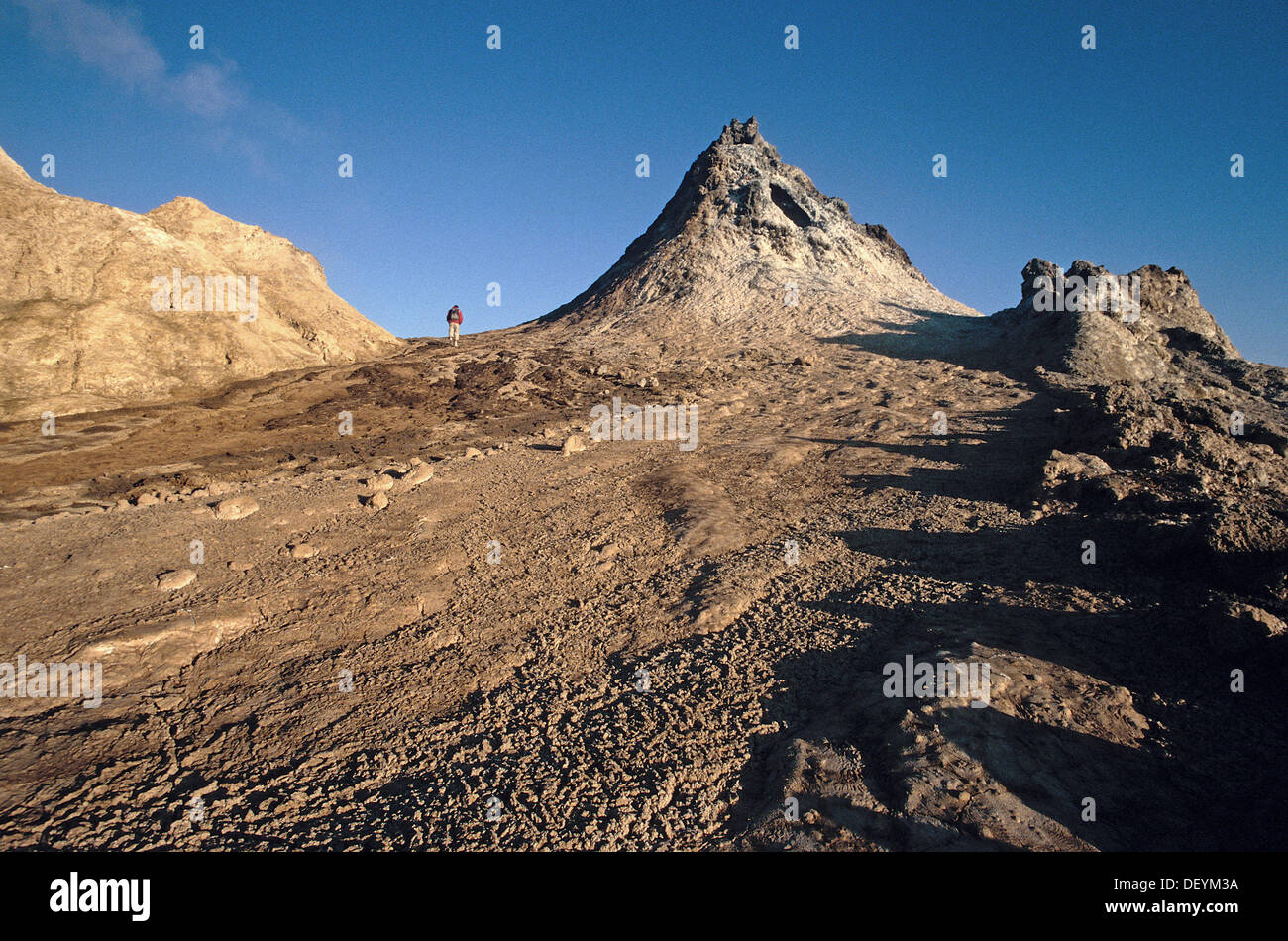 Solid and flowing lava at Oldonyo Lengai volcano. Great Rift Valley ...