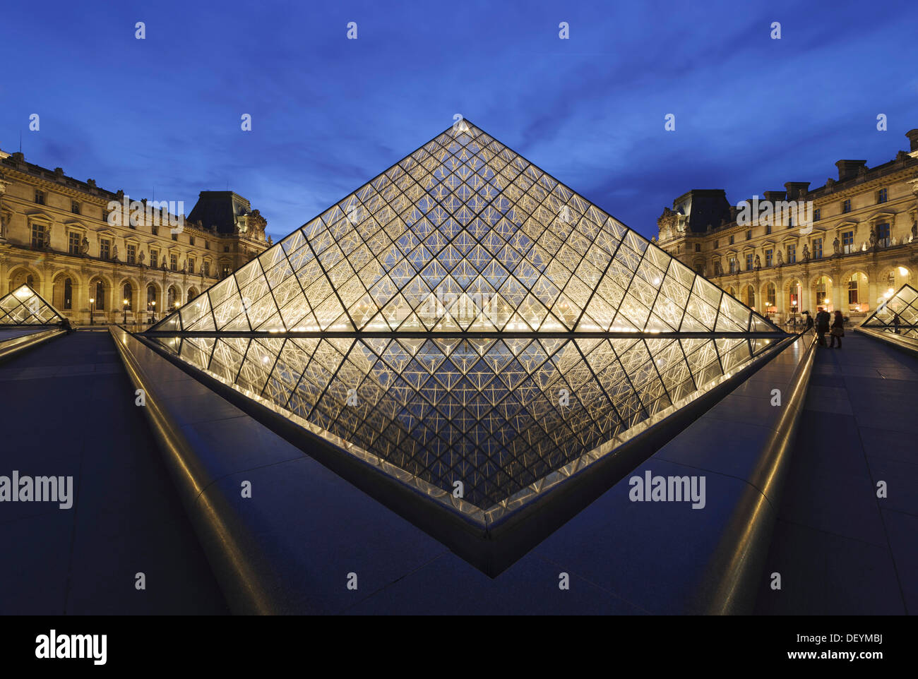 Entrance pyramid by architect I.M. Pei, Musée du Louvre, Louvre Museum ...