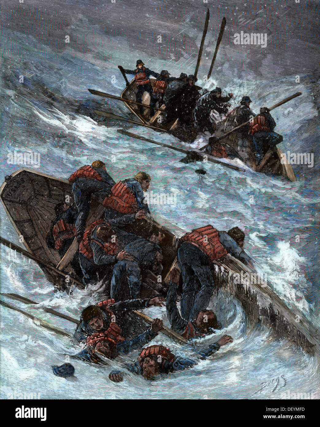 Loss of the lifeboat crew trying to rescue survivors of the ship ...
