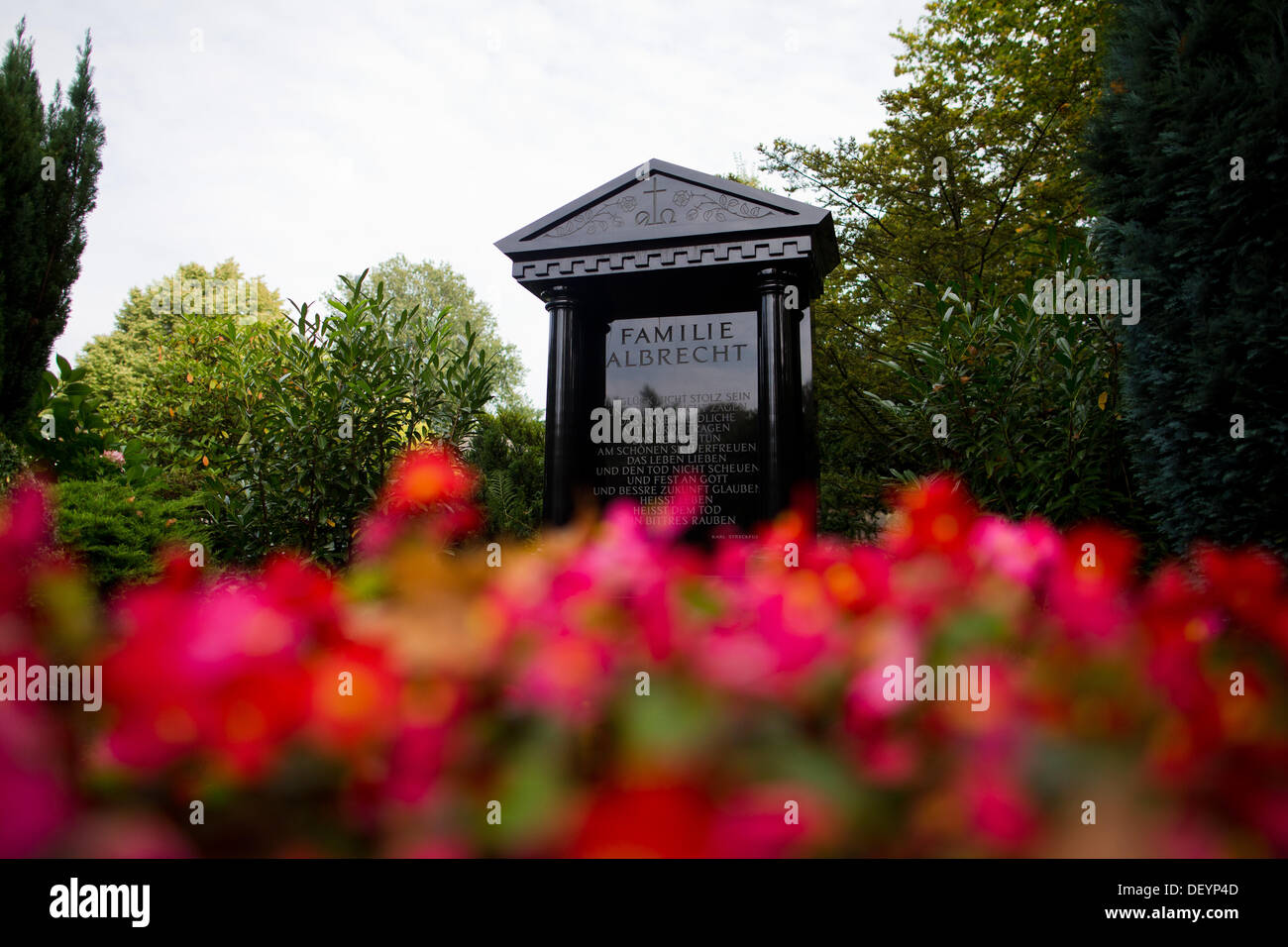 View of the grave of the Albrecht Family photographed on the Bredeney ...