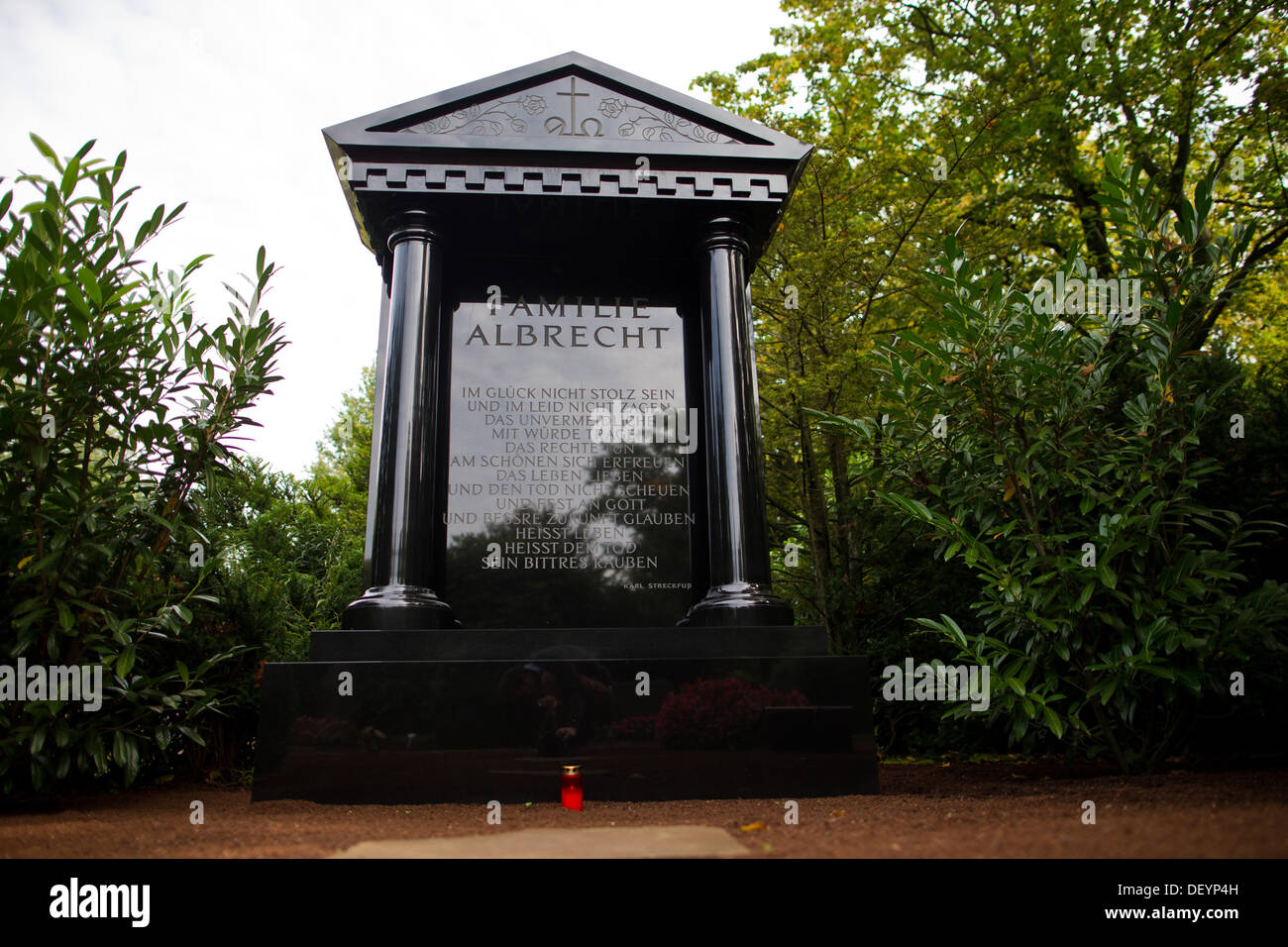 View of the grave of the Albrecht Family photographed on the Bredeney ...