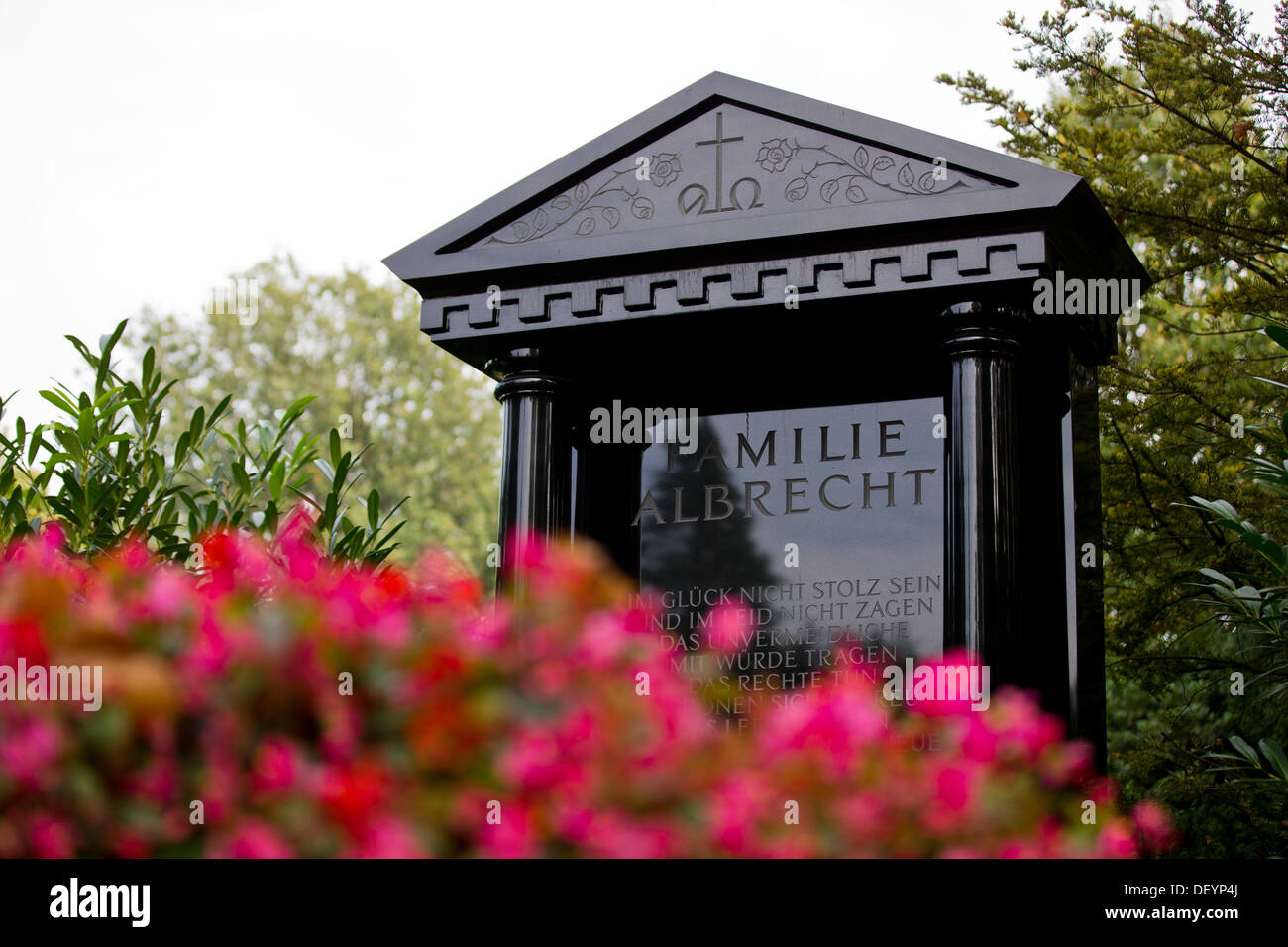 View of the grave of the Albrecht Family photographed on the Bredeney ...