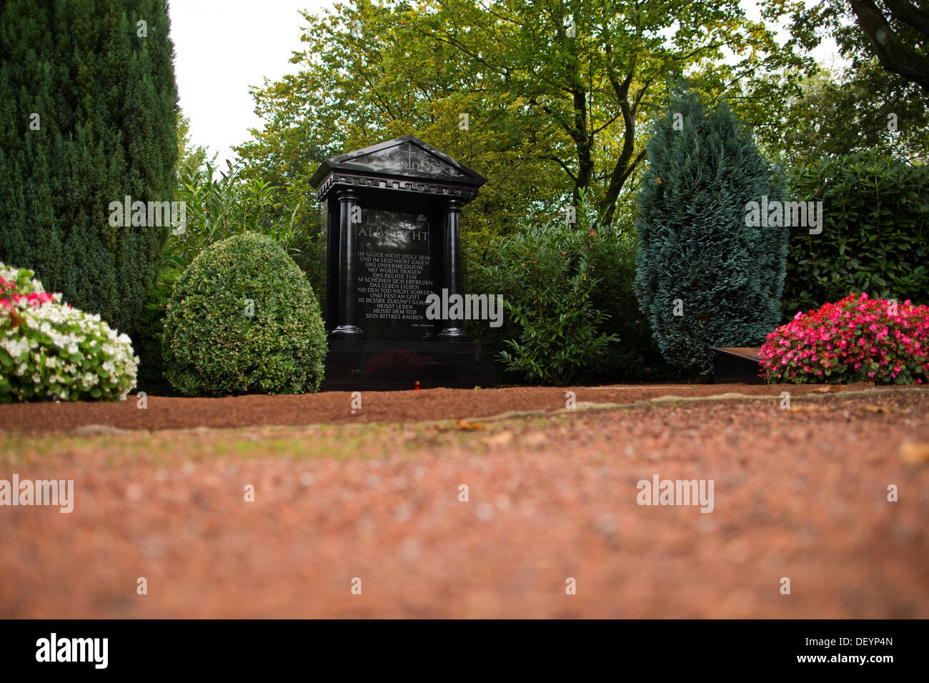 View of the grave of the Albrecht Family photographed on the Bredeney ...