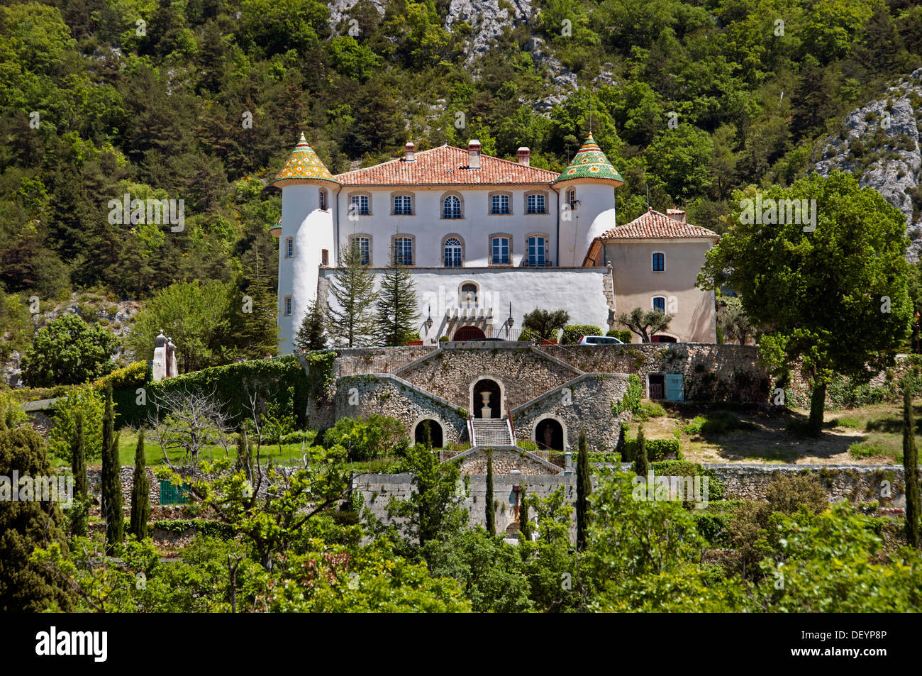 Chateau de trigance st croix lake les gorges du verdon hi-res stock ...