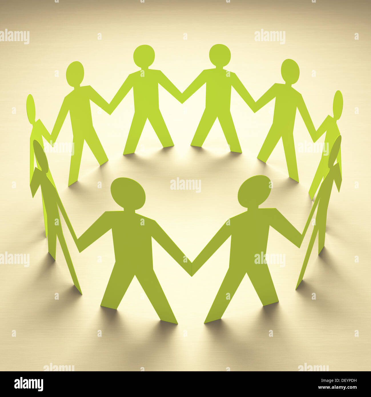 Cutout paper people forming a circle of union Stock Photo - Alamy