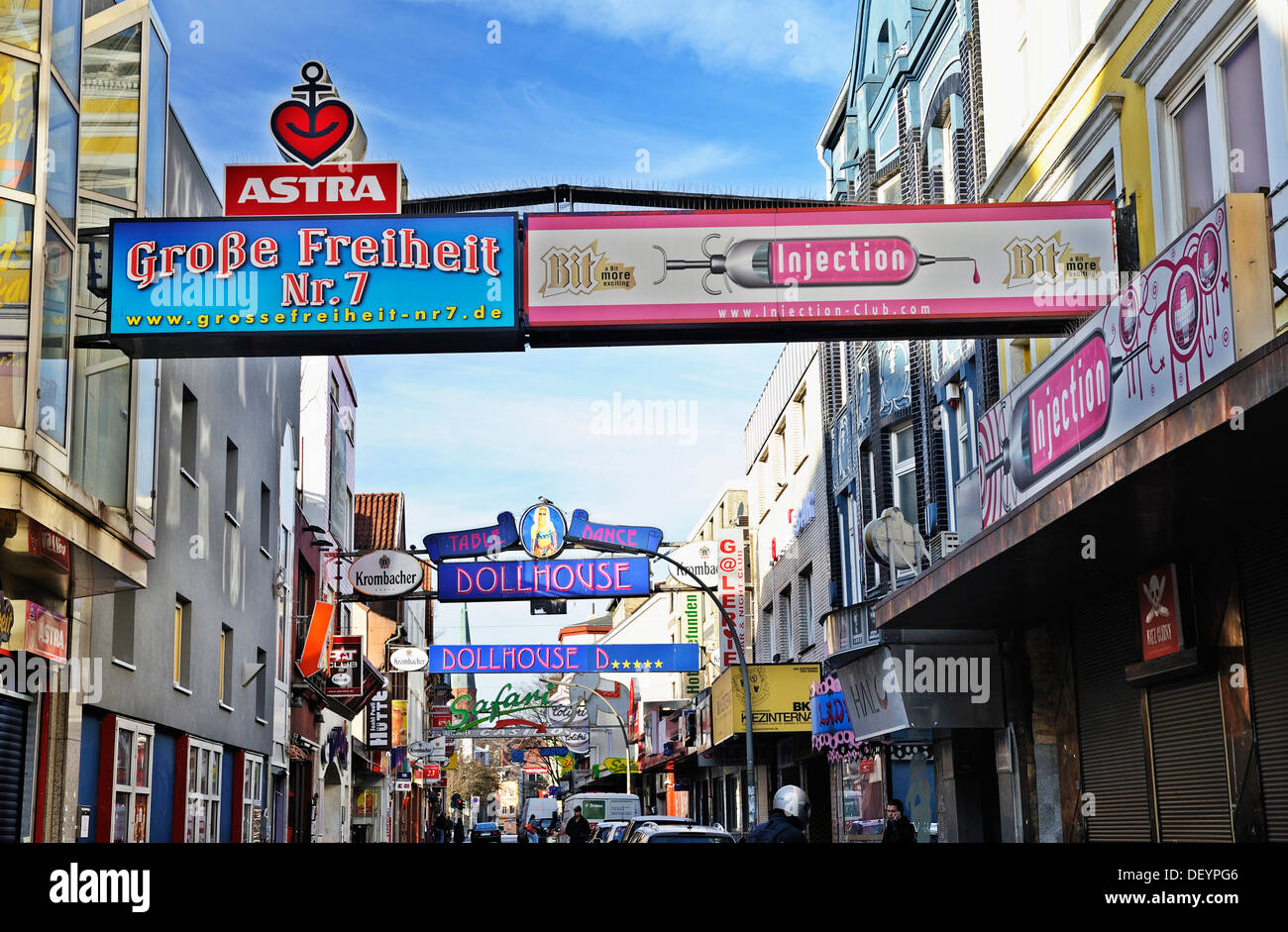 Grosse Freiheit on the Reeperbahn, St. Pauli, Hamburg Stock Photo - Alamy