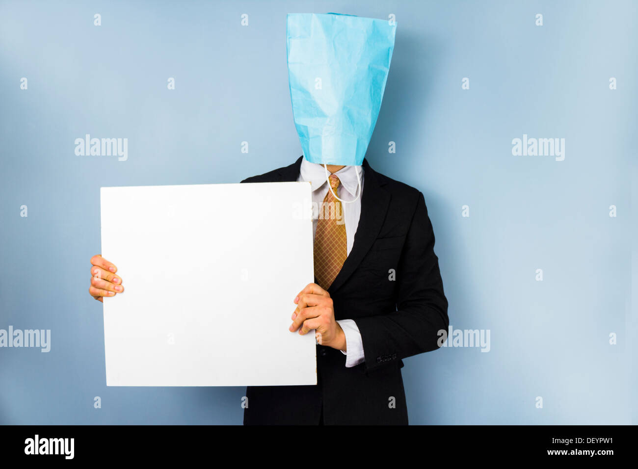 Businessman Paper Bag Over Head High Resolution Stock Photography and ...