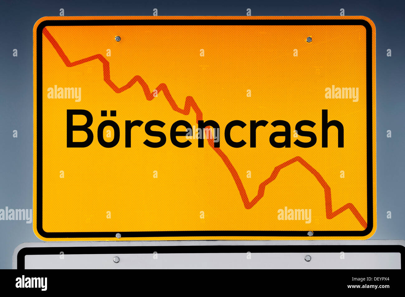 City limits sign "Boersencrash" or stock market crash Stock Photo - Alamy