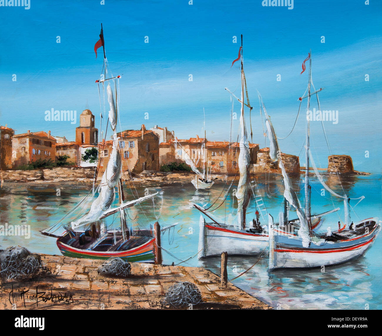 France Saint St Tropez Old Harbor Port French Riviera Stock Photo - Alamy
