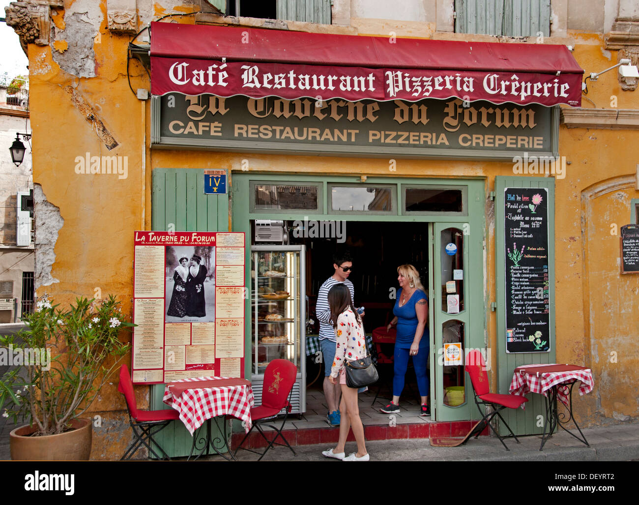 Place du Forum Arles France Provence Bar Pub Cafe Restaurant Stock ...