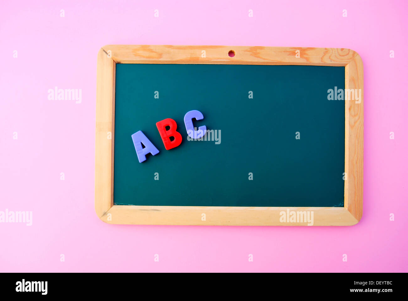 ABC, colourful magnetic letters on a school blackboard Stock Photo - Alamy