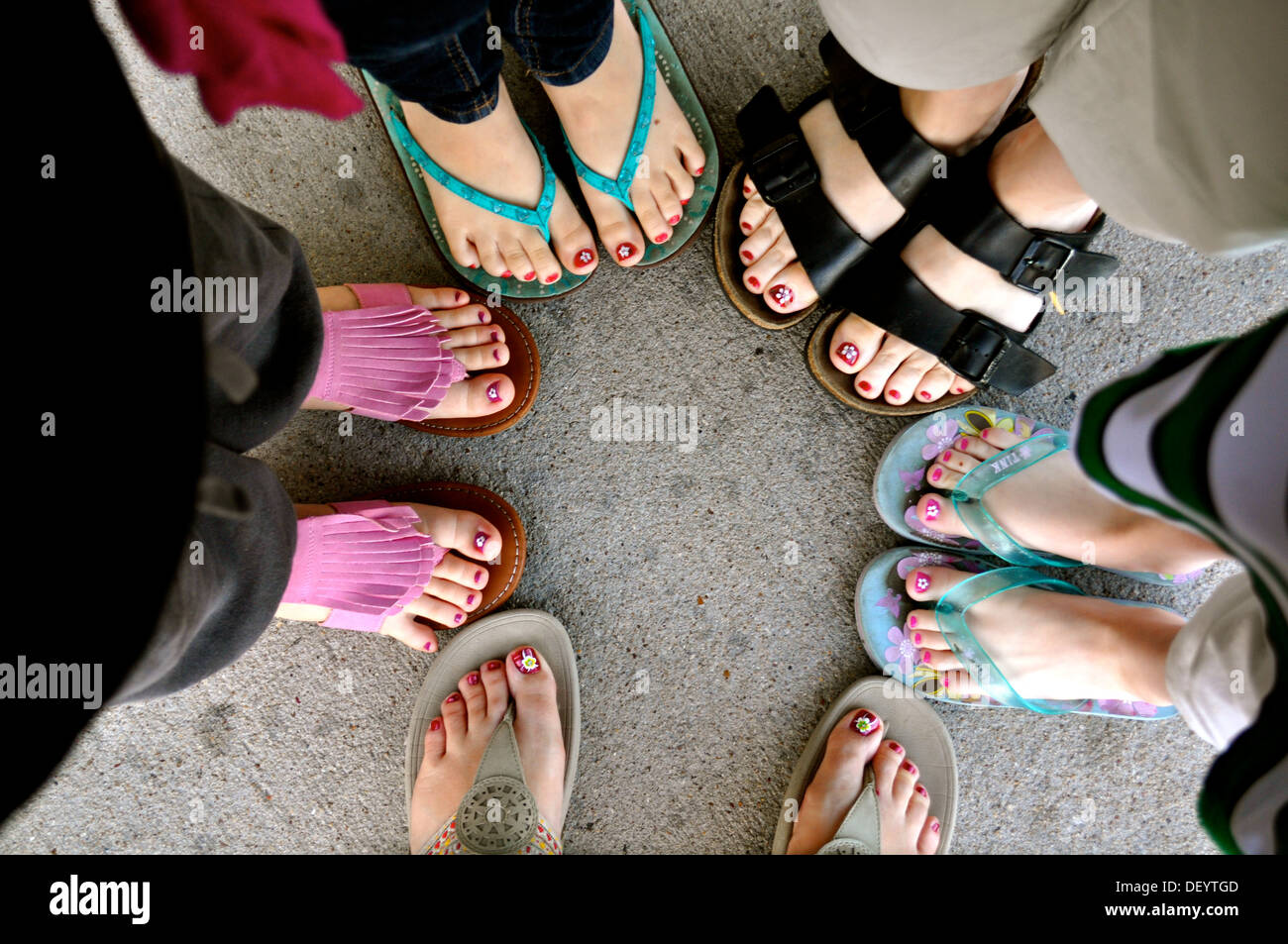 Women and girl feet Stock Photo - Alamy