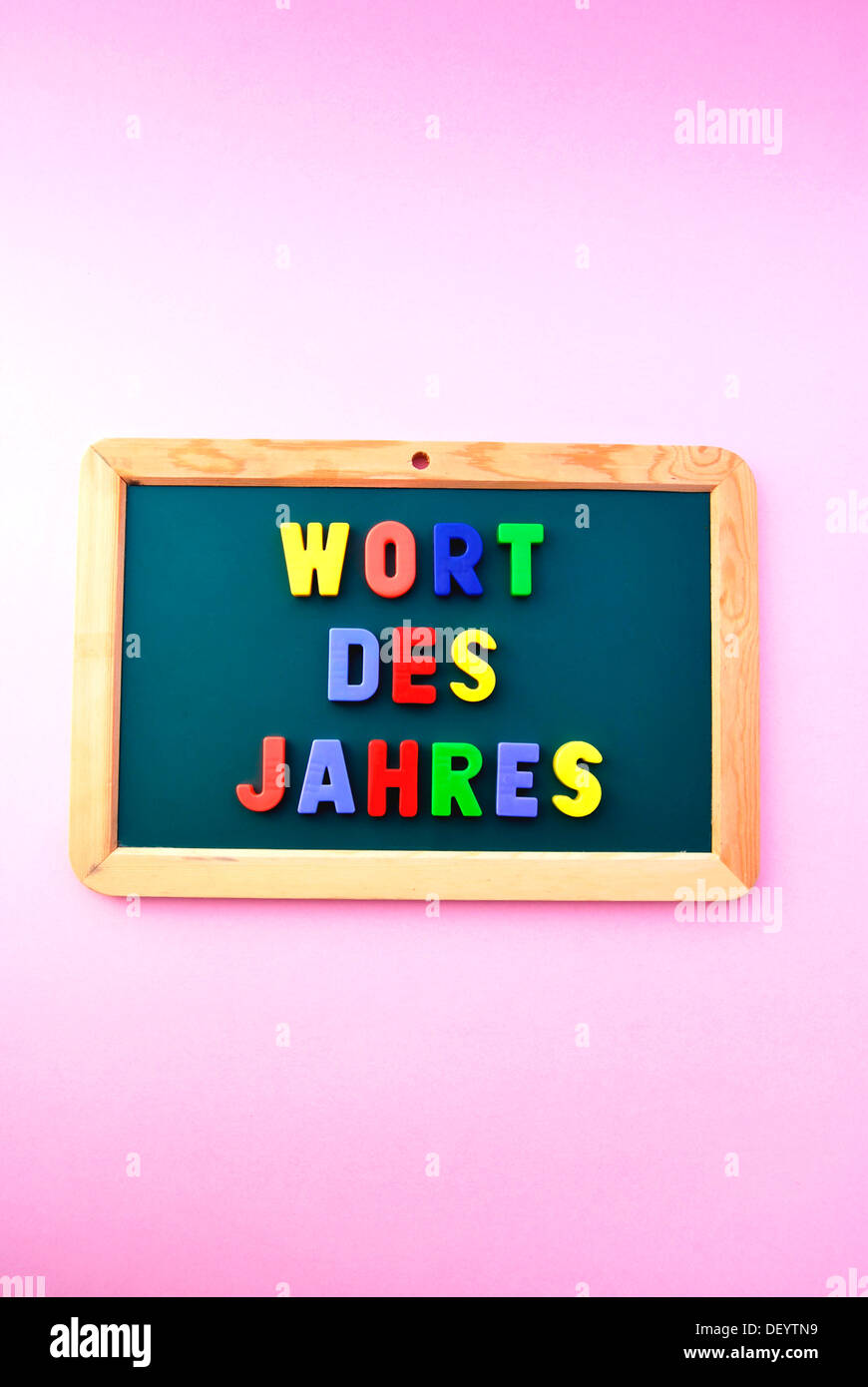 Wort des Jahres, German for Word of the Year, written in colourful ...