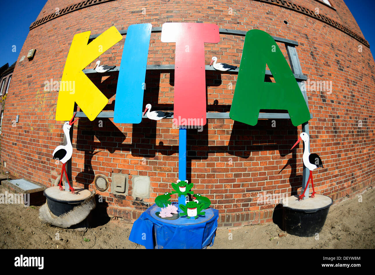 Sign Lettering KITA German Short Form For daycare Centre Stock
