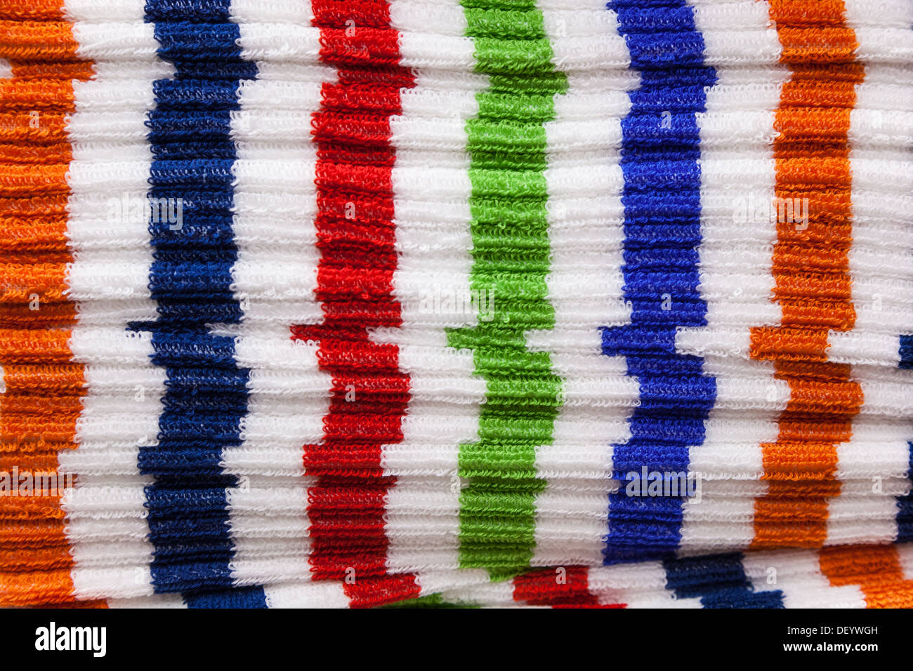 Stack of colorful striped towels creates pattern in an IKEA store Stock ...
