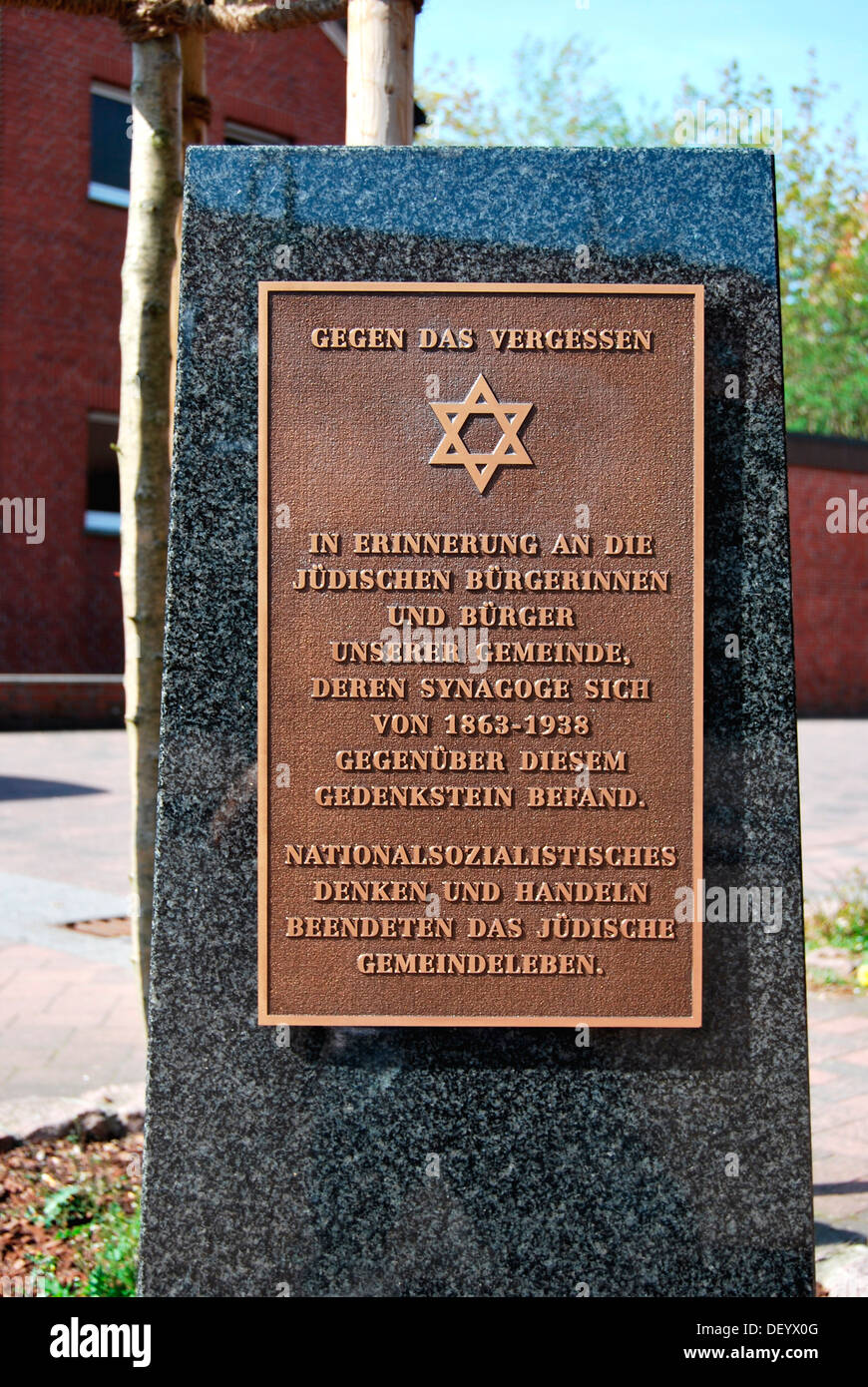 Against forgetting, memorial stone with David star, Gross Reken, Reken ...