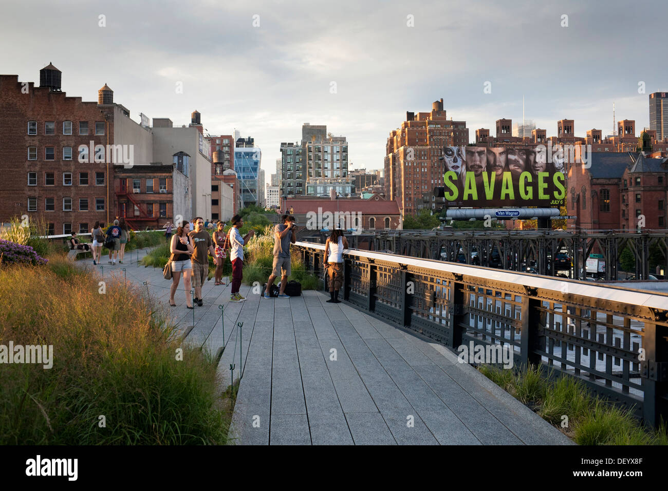 High Line Park, former elevated railway line, Chelsea, Manhattan, New ...