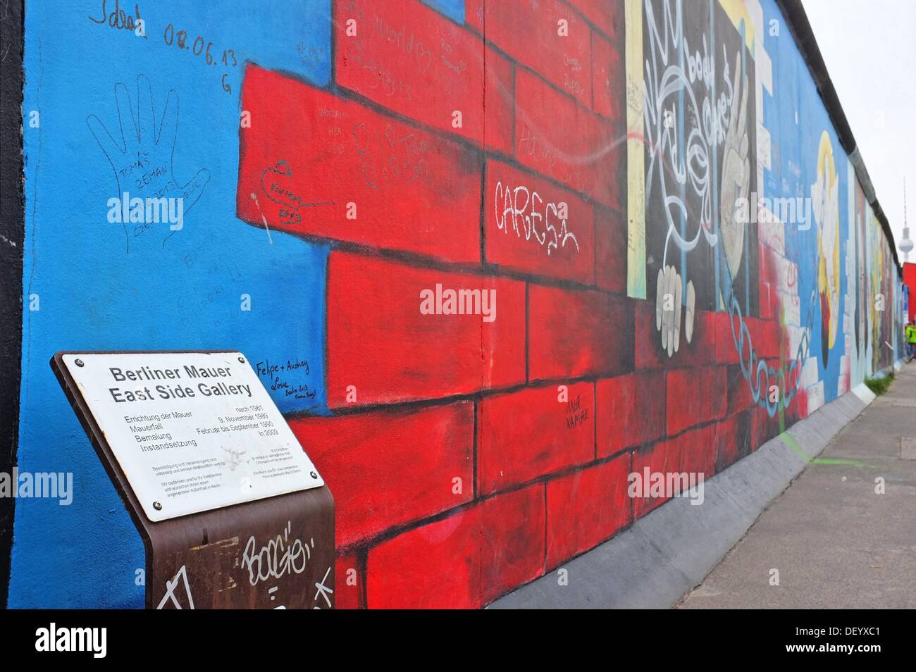 Berlin, Germany. 25th Sep, 2013. Murals painted in 1990 by ...