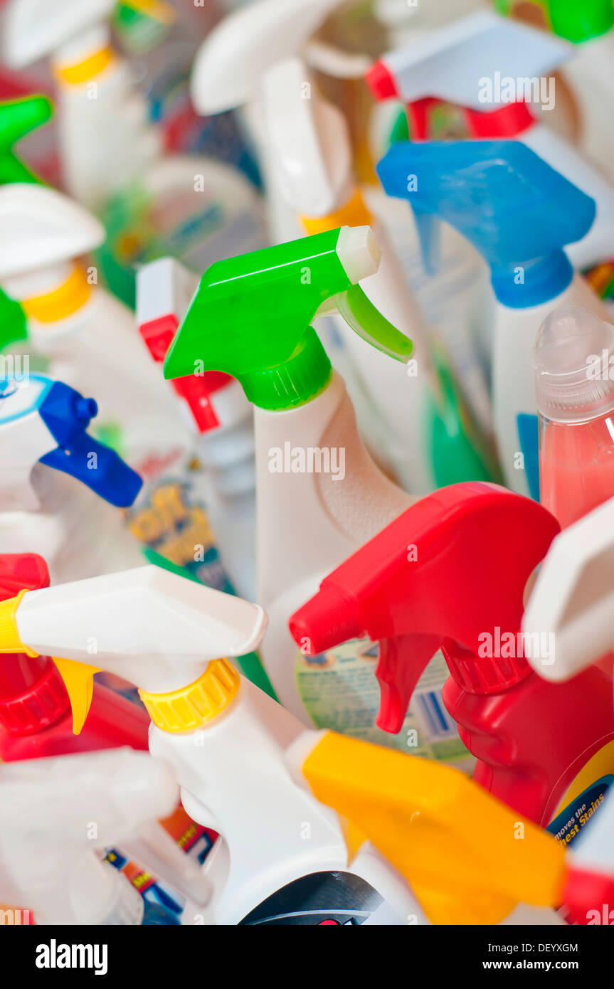 Collection of household cleaners Stock Photo - Alamy
