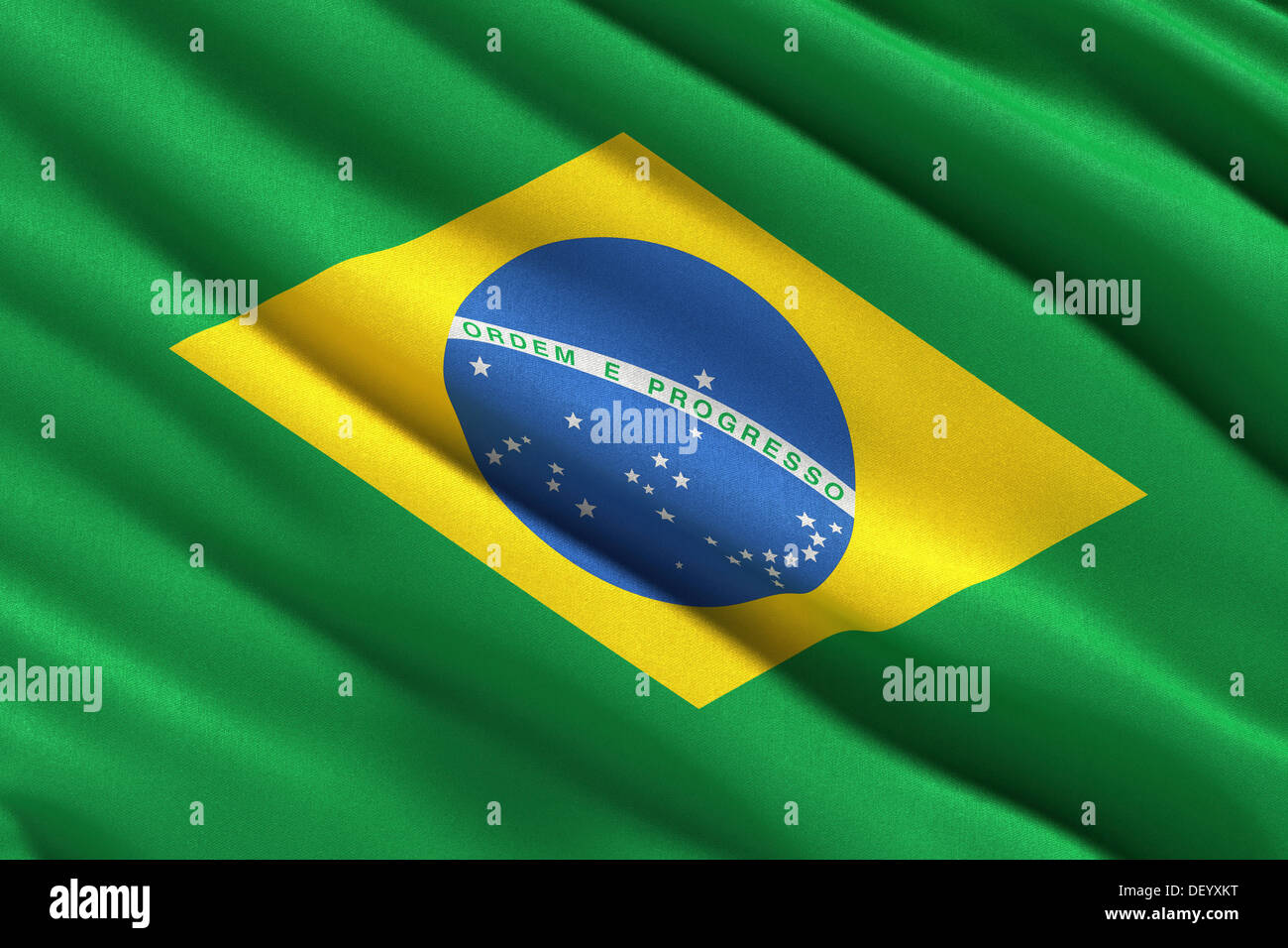 Flag of Brazil waving in the wind Stock Photo - Alamy