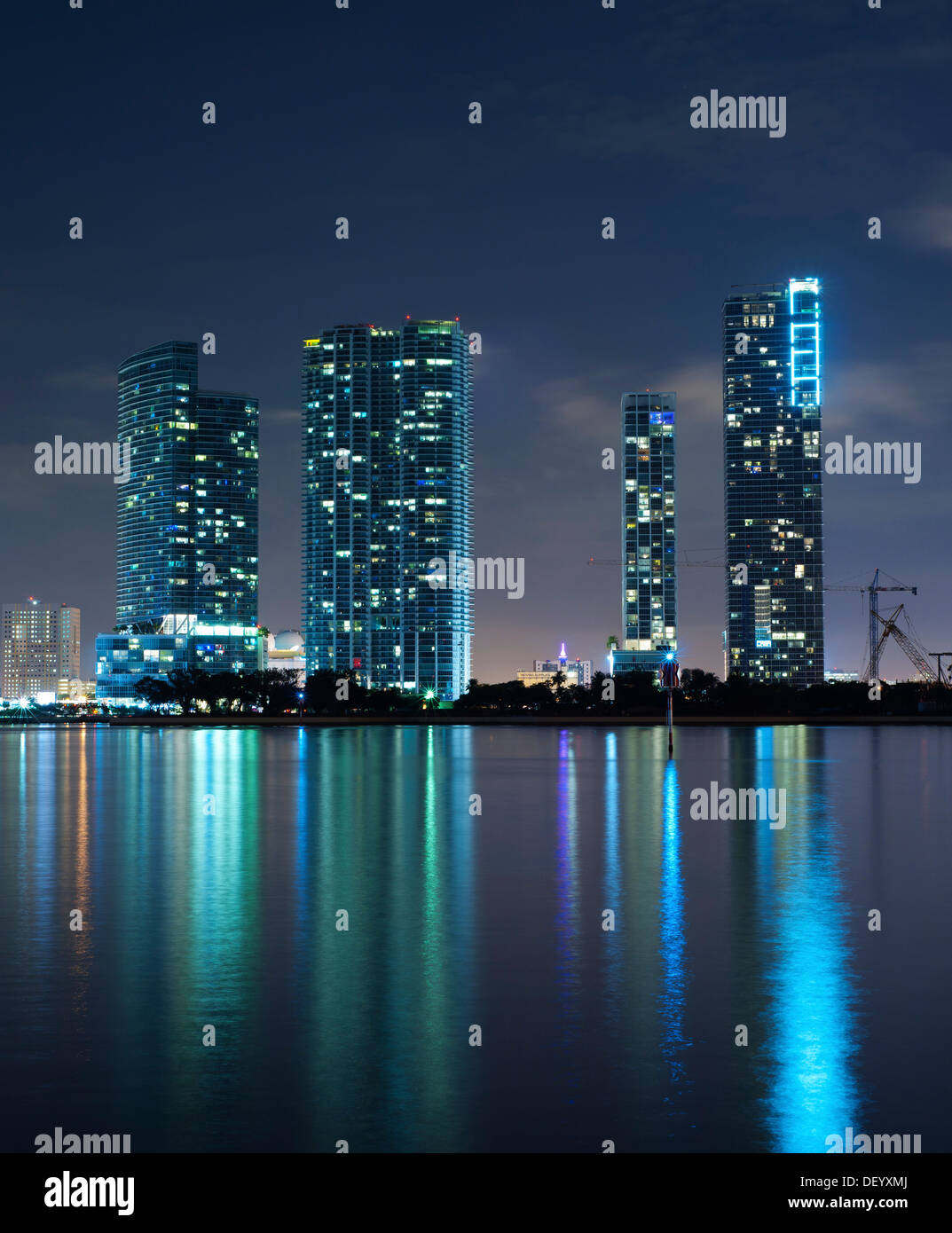 Condominium buildings from left to right Marinablue, 900 Biscayne Bay ...
