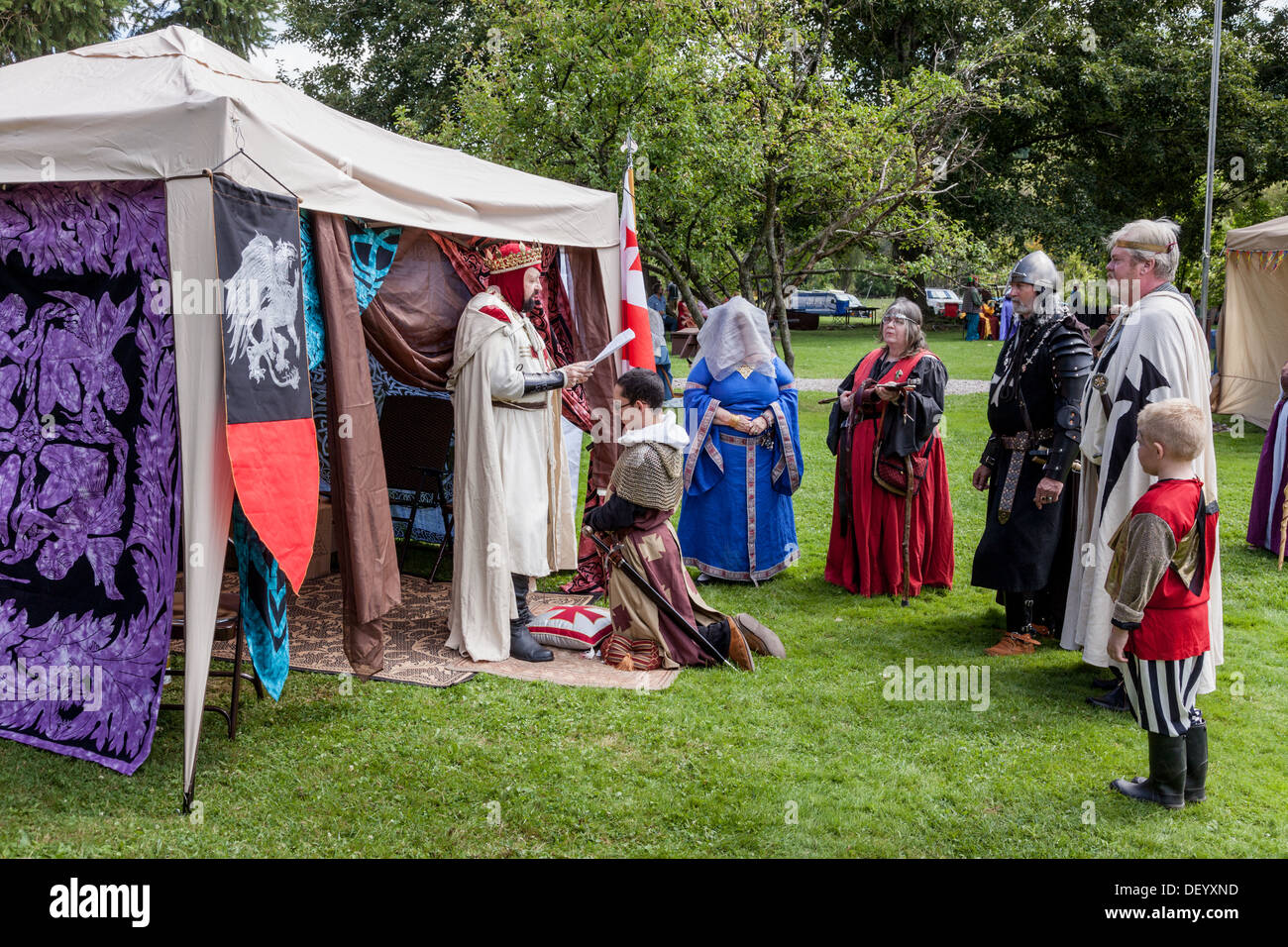 A ceremony at Medieval Festival, upstate New York, Montgomery County ...