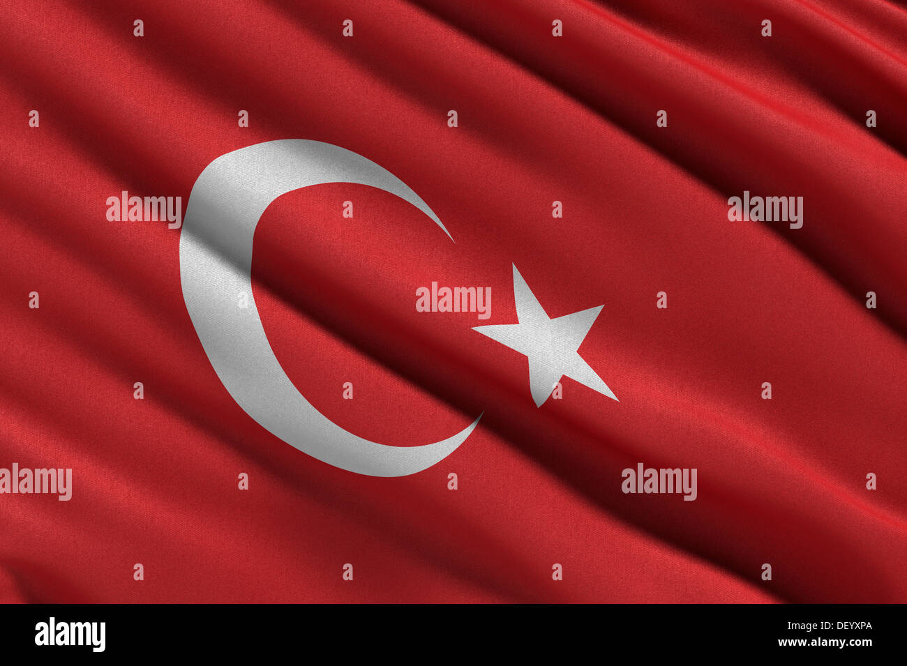 National flag of Turkey waving in the wind Stock Photo - Alamy
