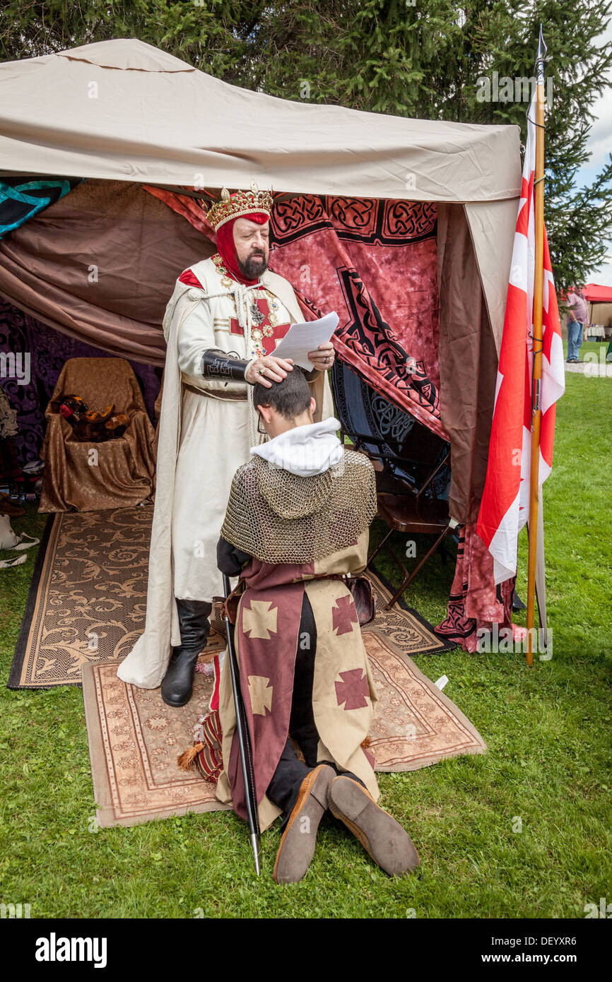 A ceremony at Medieval Festival, upstate New York, Montgomery County ...