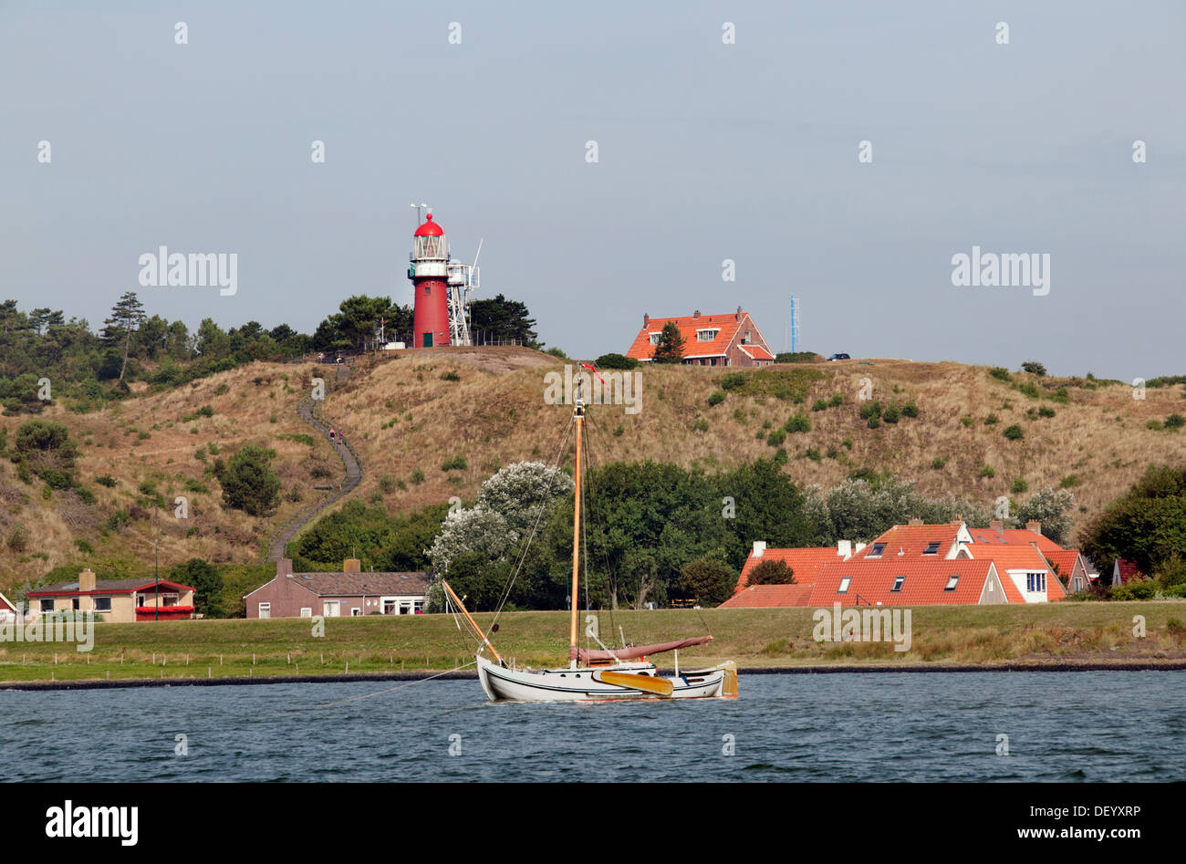 The lighthouse Island Vlieland wadden sea Friesland Netherlands Stock ...