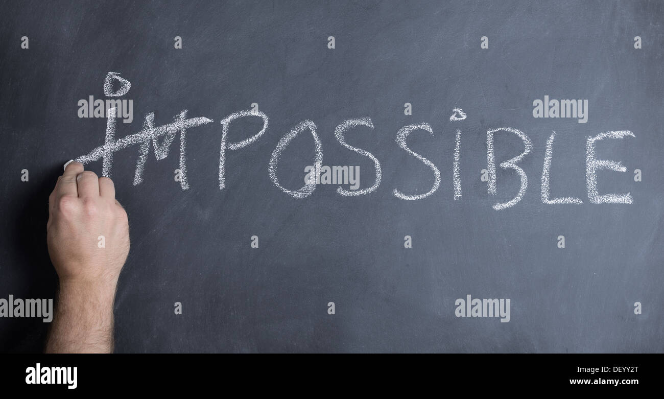 making the impossible possible concept of motivation Stock Photo - Alamy