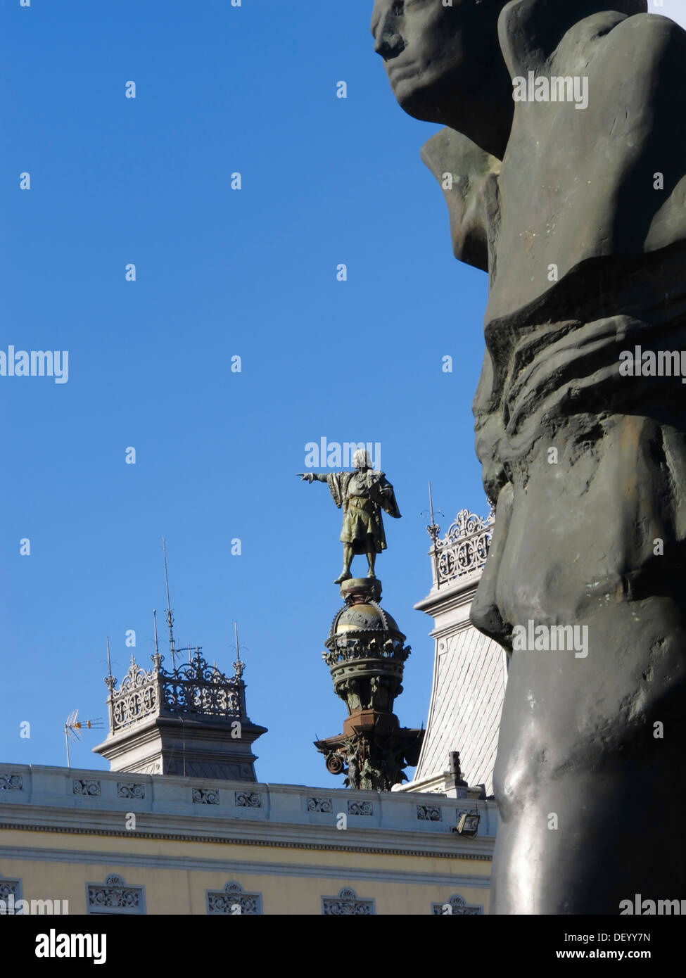 Statue of Christopher Colombus, Barcelona, Spain, Europe Stock Photo ...
