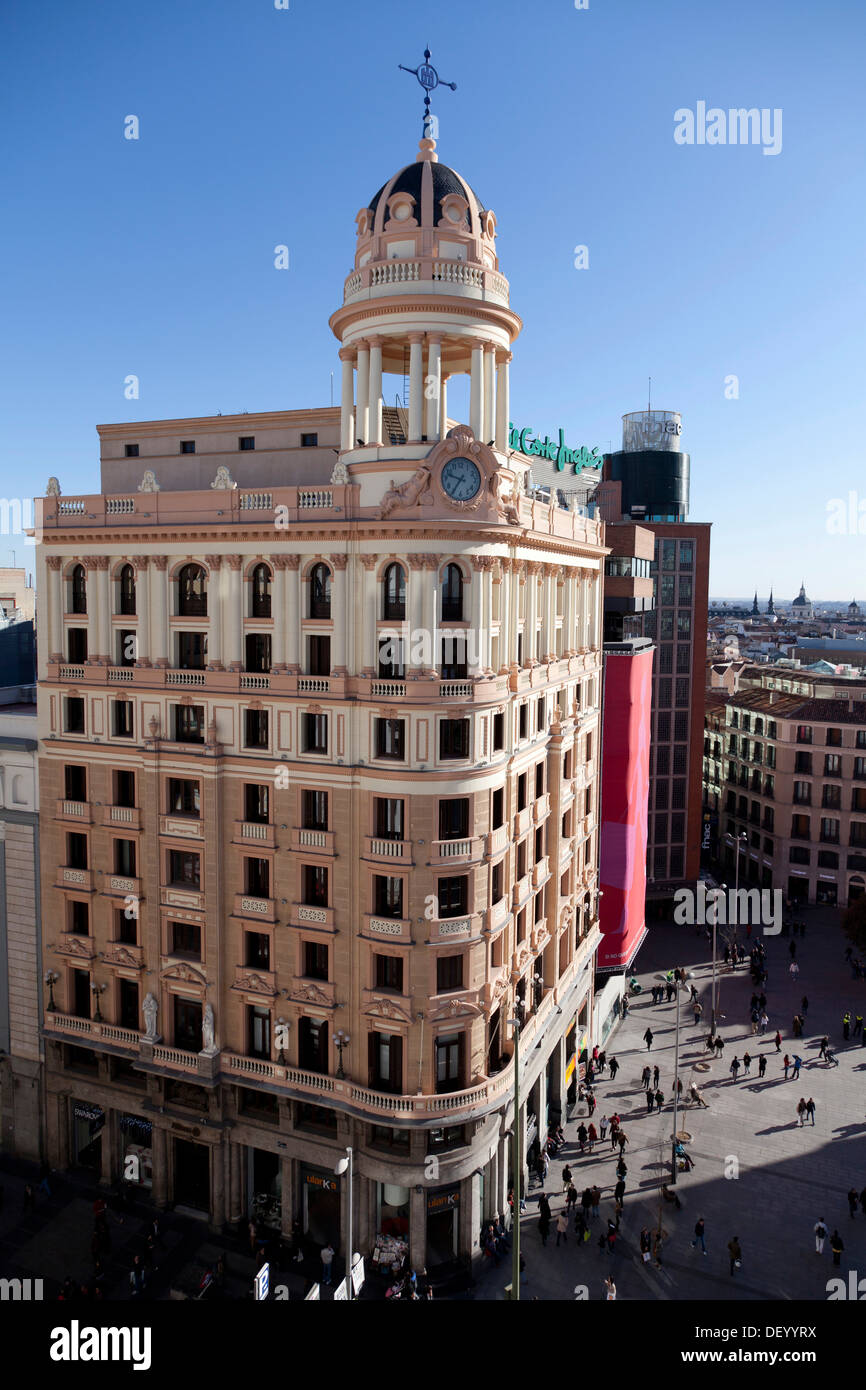 Plaza del Callao square in Gran Via street, downtown Madrid, Spain ...