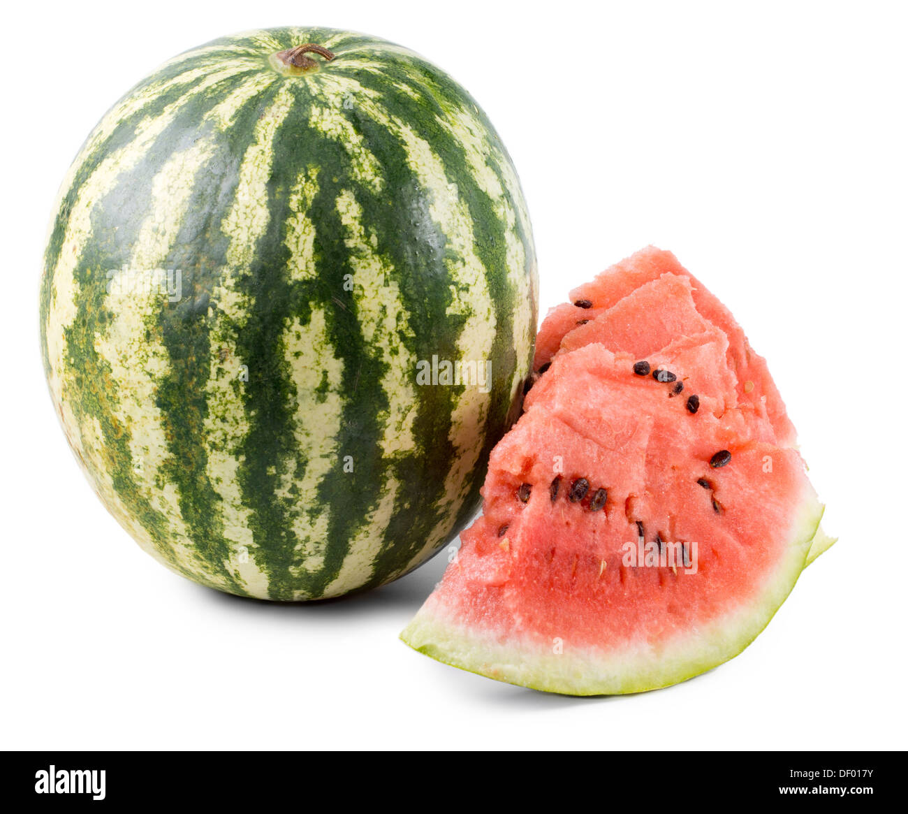 Sliced and whole fresh watermelons, a delicious juicy sweet summer ...