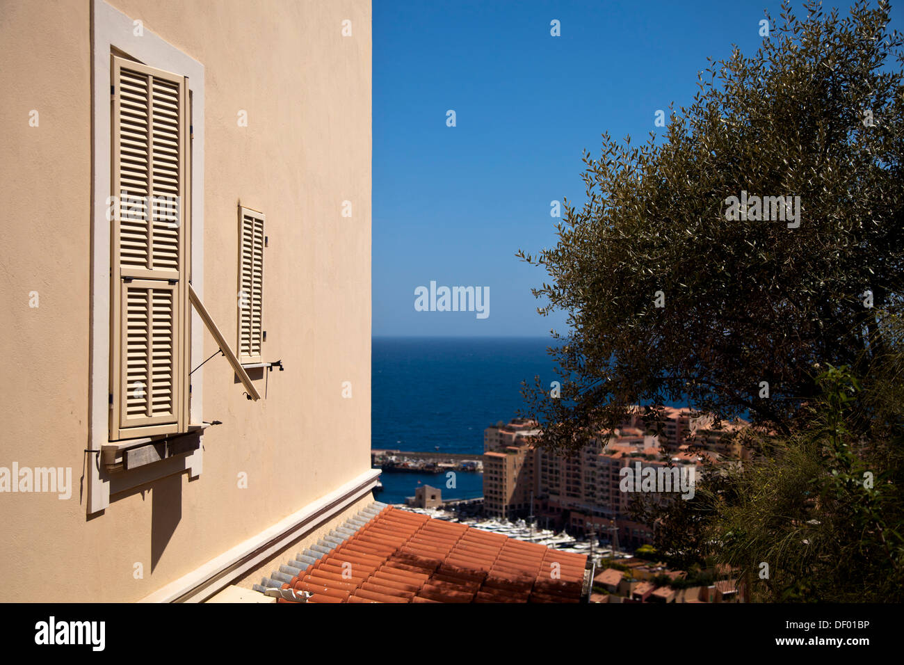 House wall, sea view, at Moneghetti district in Principality of Monaco ...