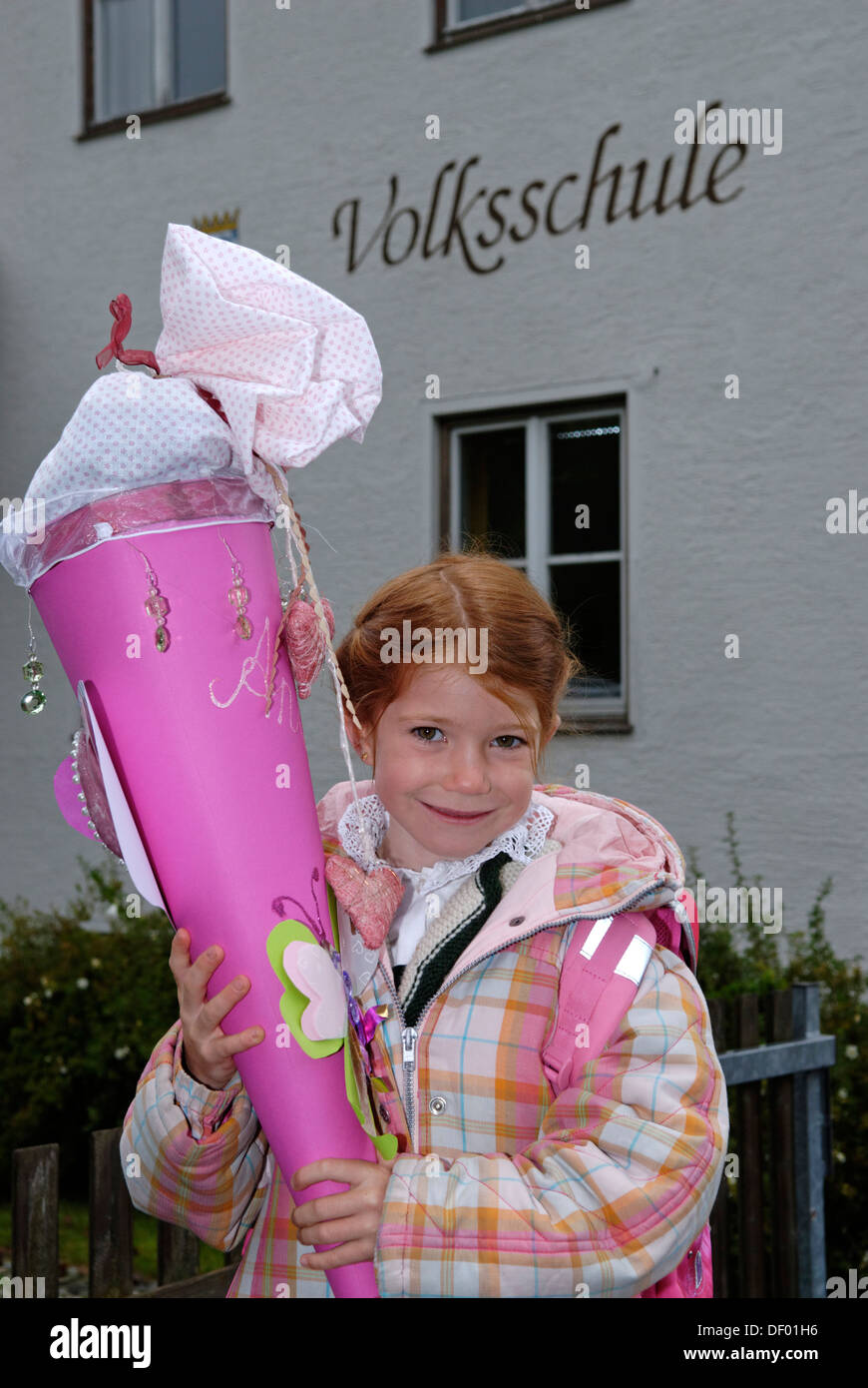 First grader at her first day at school Stock Photo - Alamy