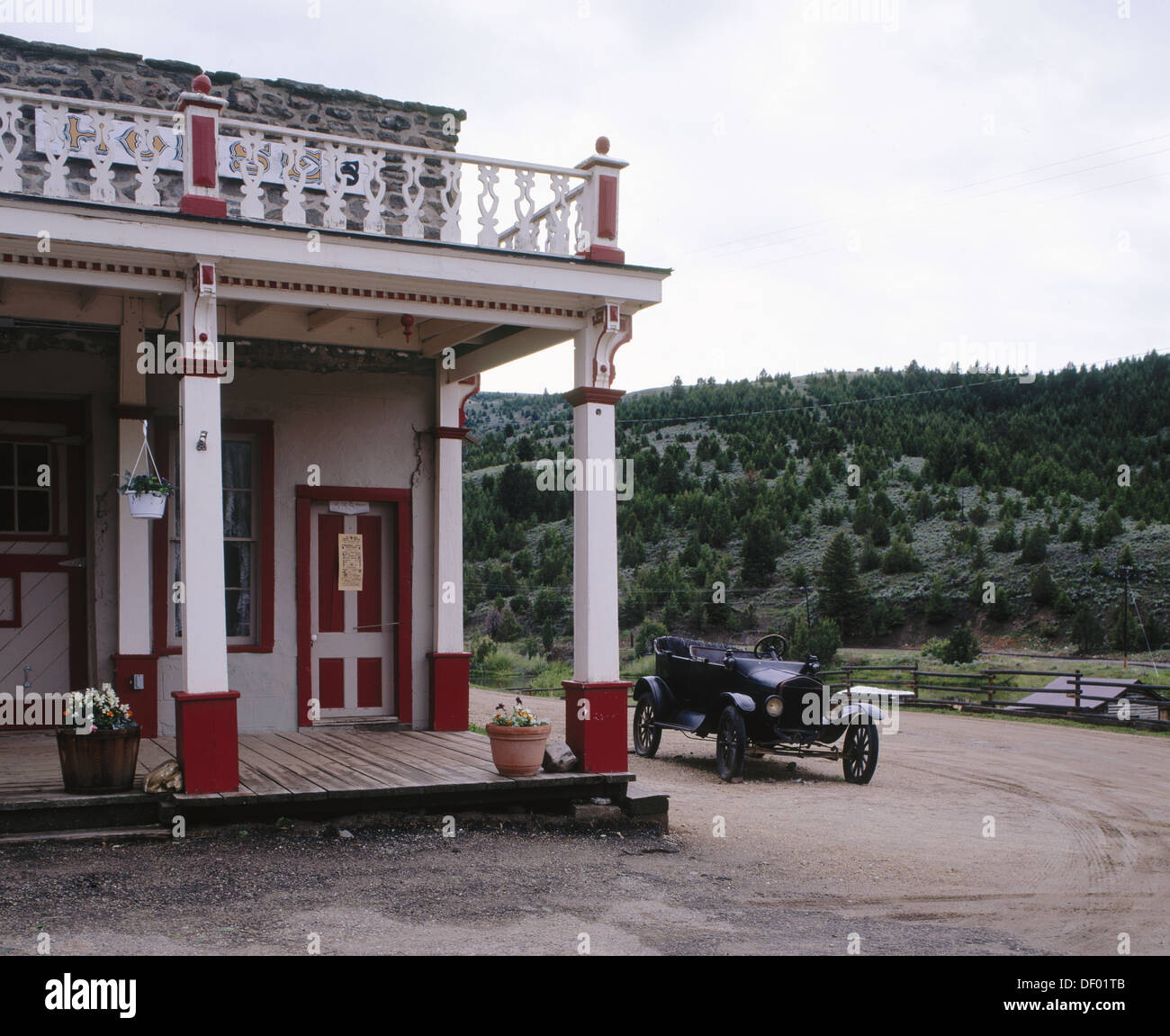 Antique car and Opera House National Historic Landmark, Virginia City ...