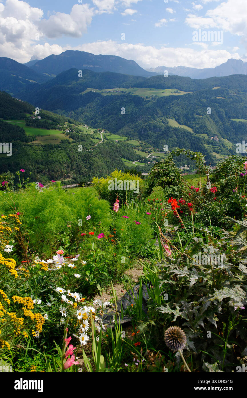 View of the Eisack Valley as seen from the herb garden of the ...