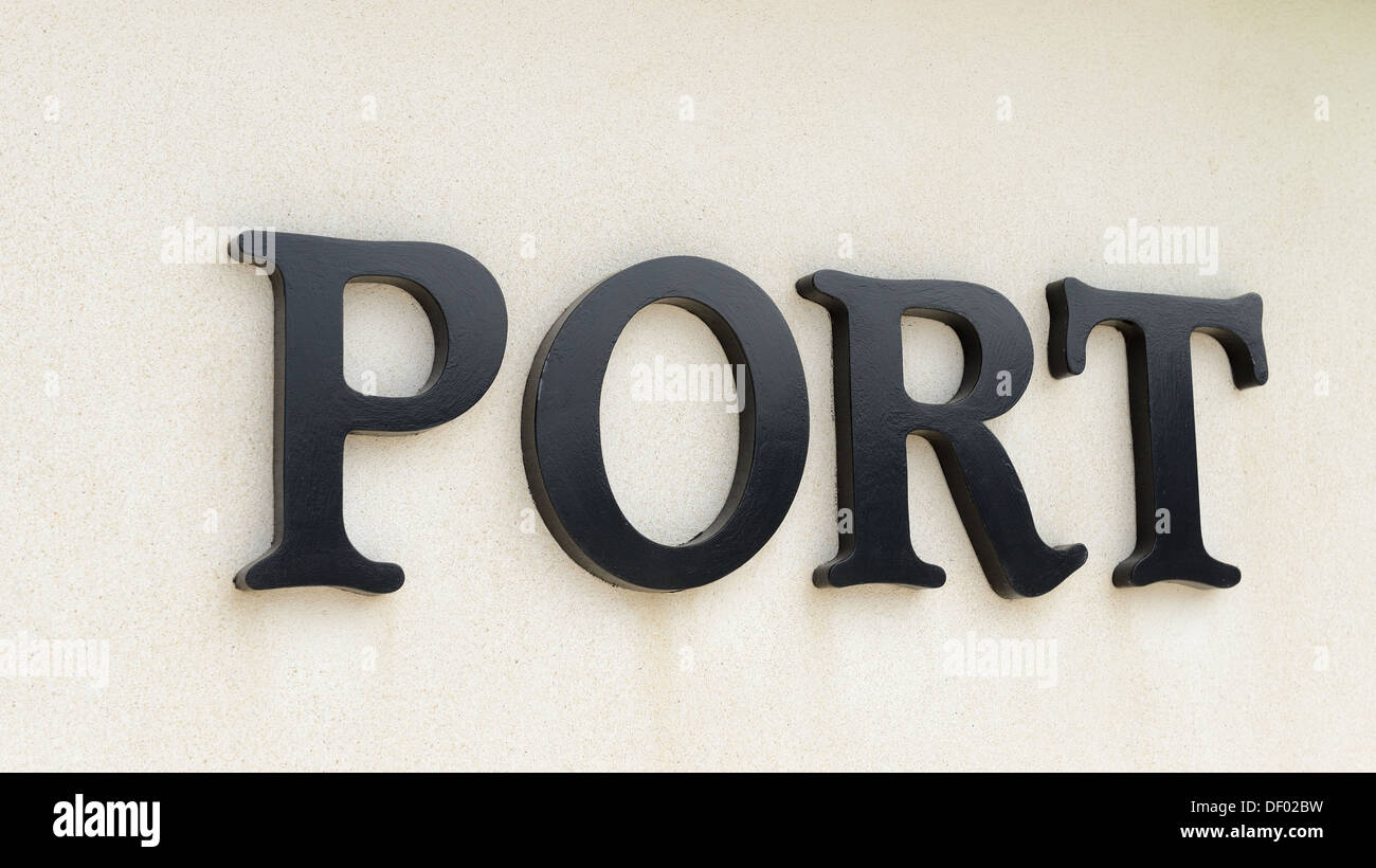 text sign of port in black Stock Photo - Alamy