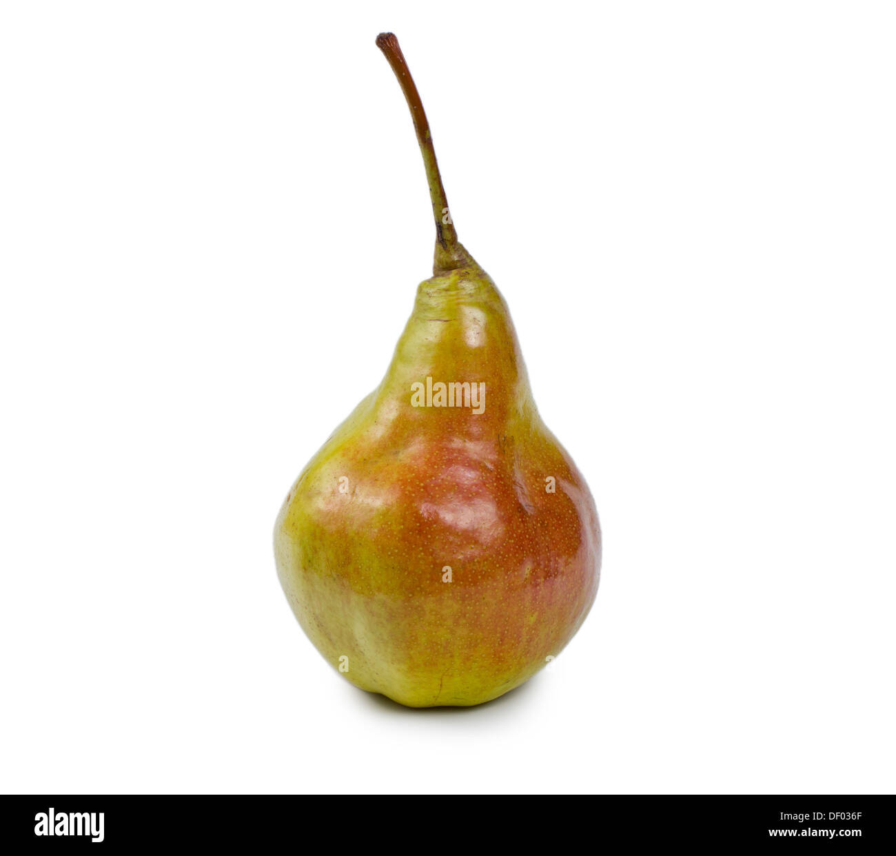 Delicious single whole ripe yellow pear with a red blush for a healthy ...