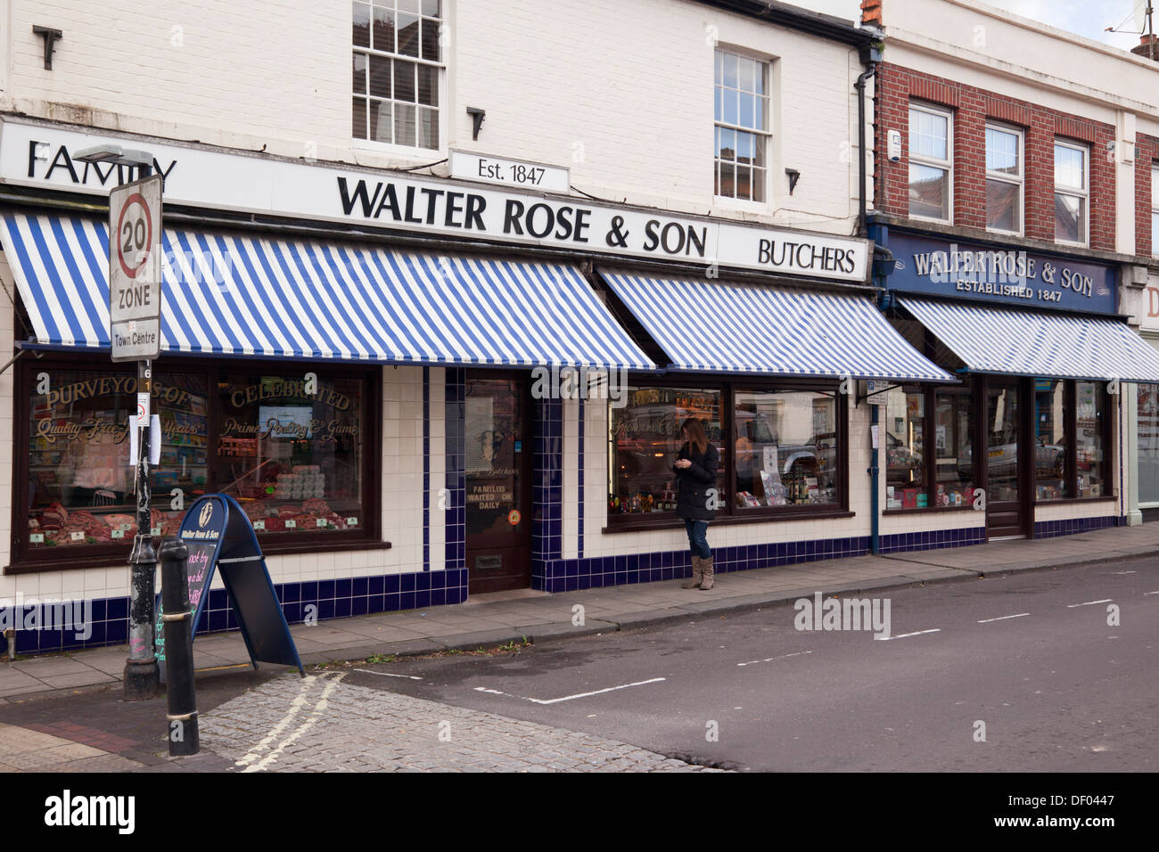 English butcher shop front hi-res stock photography and images - Alamy