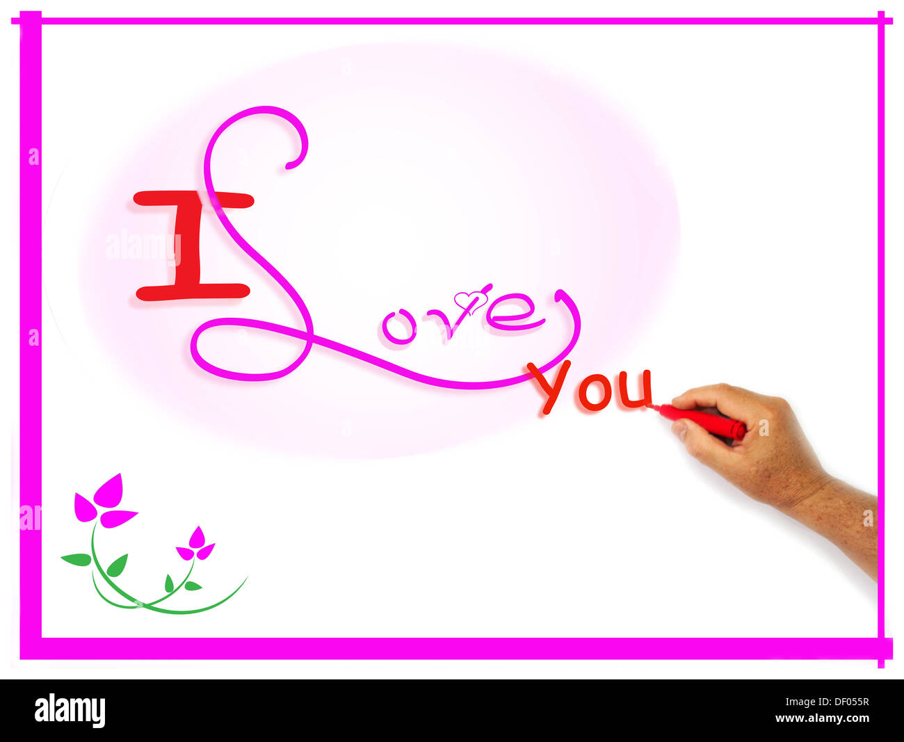 I love you red color and hand Stock Photo - Alamy