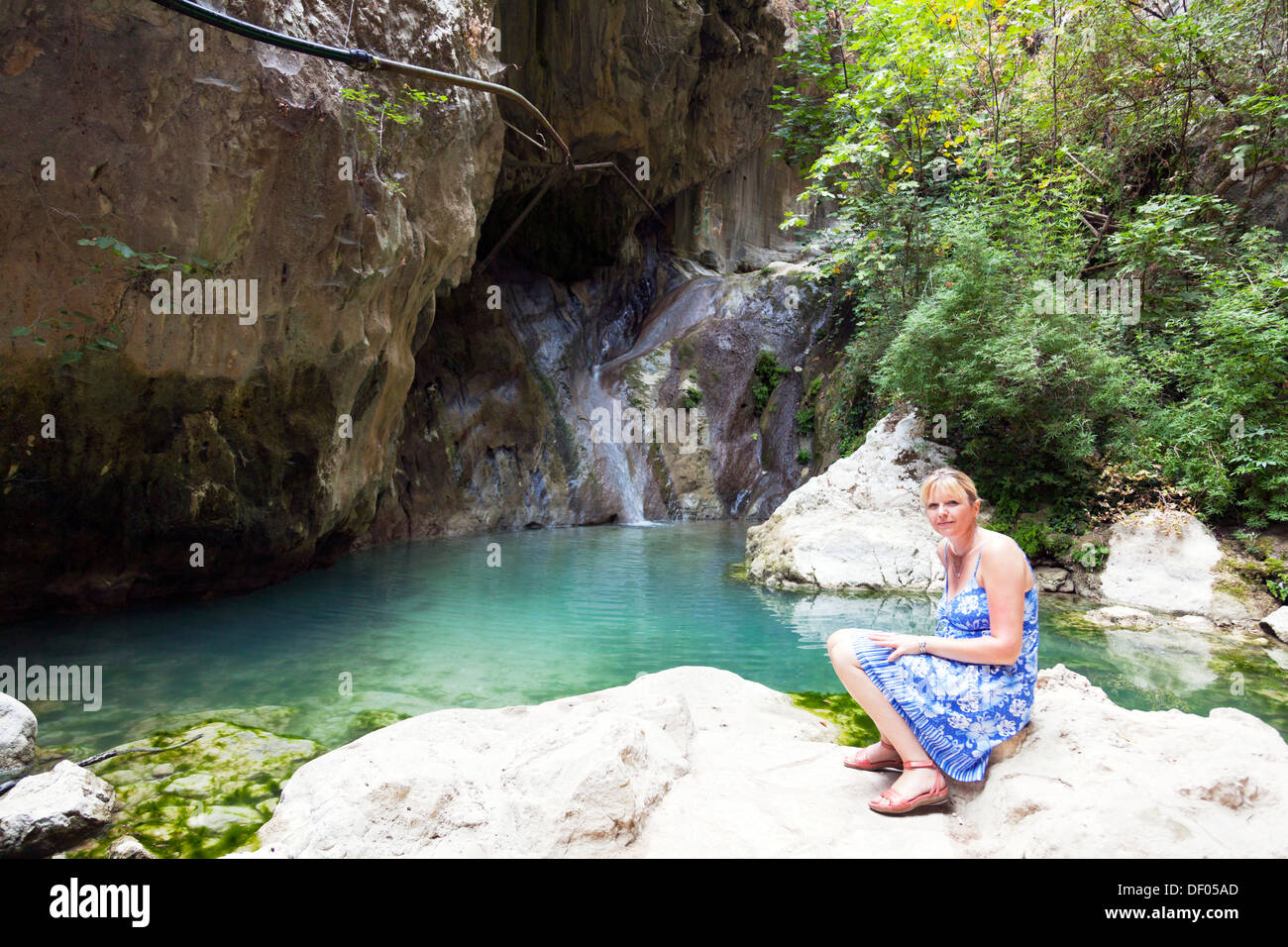 The largest among the waterfalls waterfall in Dimosari gorge, close to ...